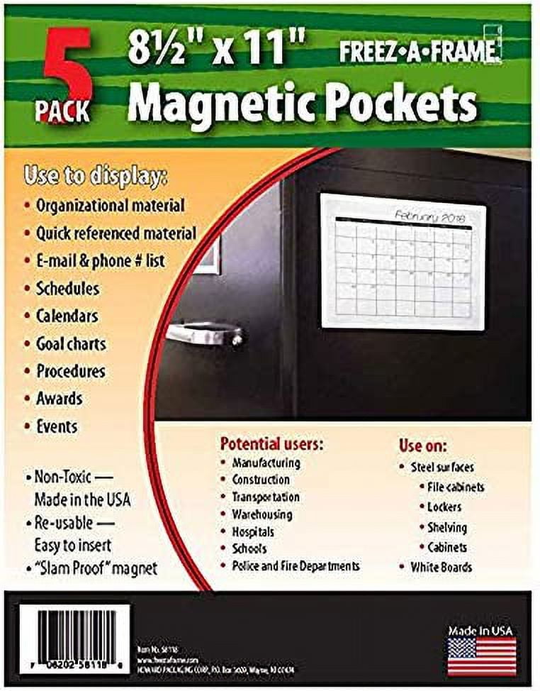 Freez A Frame Clear Magnetic Pockets 5 Pack (8.5" x 11) - Walmart.com