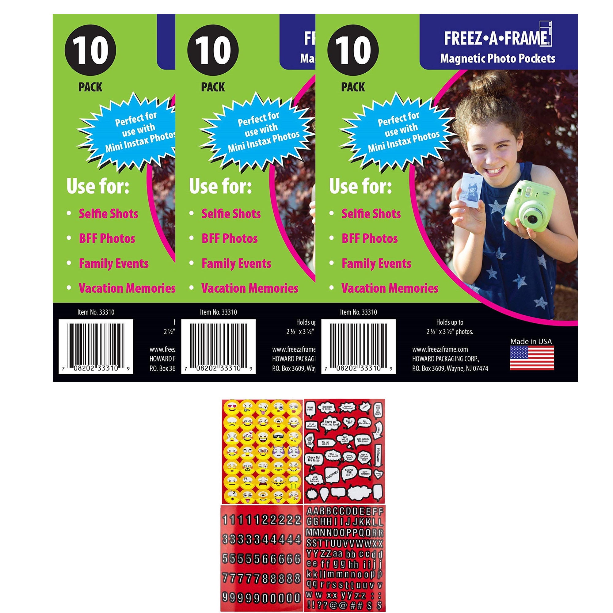 Freez-A-Frame Magnetic Photo Pockets for Fuji Mini Instax Photos ...