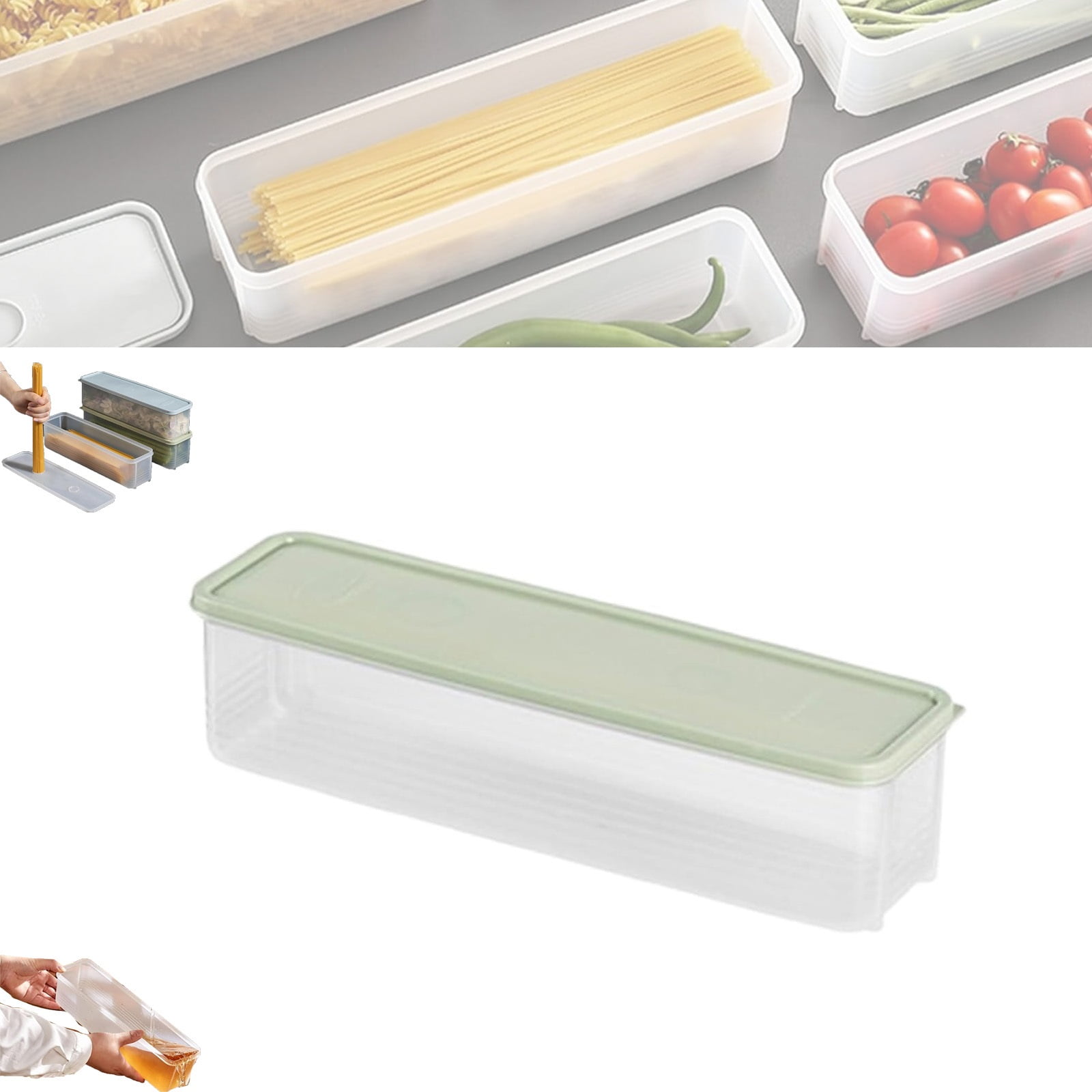 Freezable Noodle Storage Containers Stackable Fridge Crisper Boxes with ...