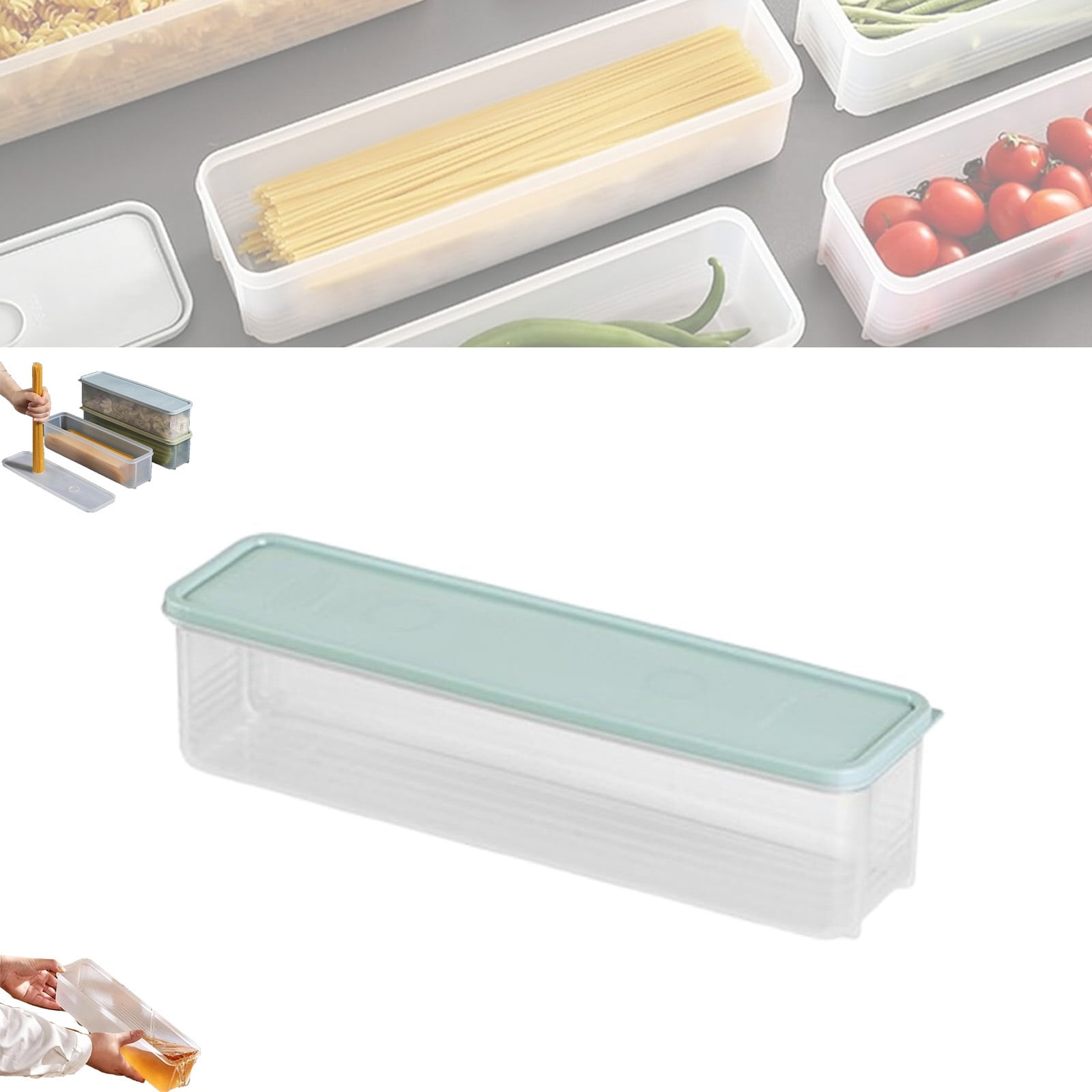 Freezable Noodle Storage Containers Stackable Fridge Crisper Boxes with ...