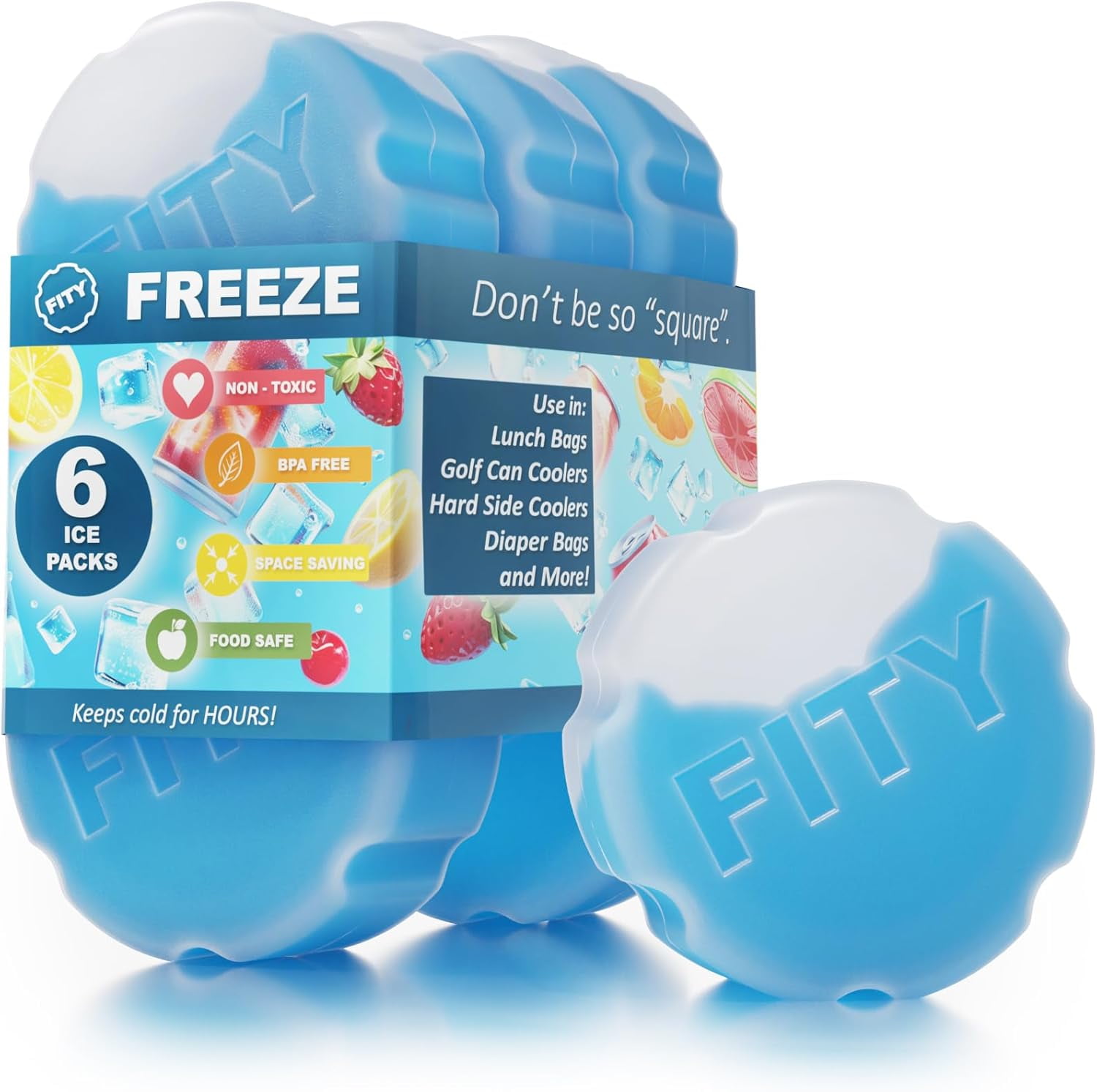 Freeze The 6 Pack - A Space Saving Freezable Ice Pack use w/Lunch Boxes ...