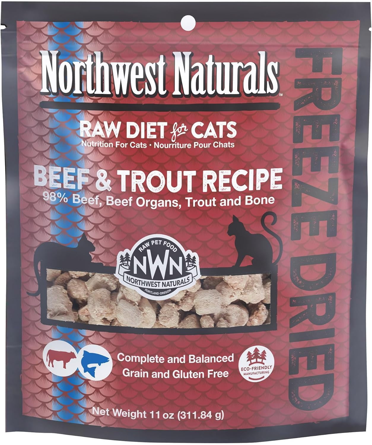 Freeze-Dried Beef & Trout Cat Food - Bite-Sized Nibbles - Healthy ...