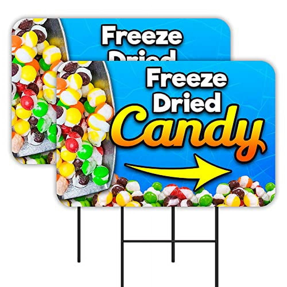 Freeze Dried Candy 2 Pack Yard Signs 16" x 24" - Double-Sided Print ...