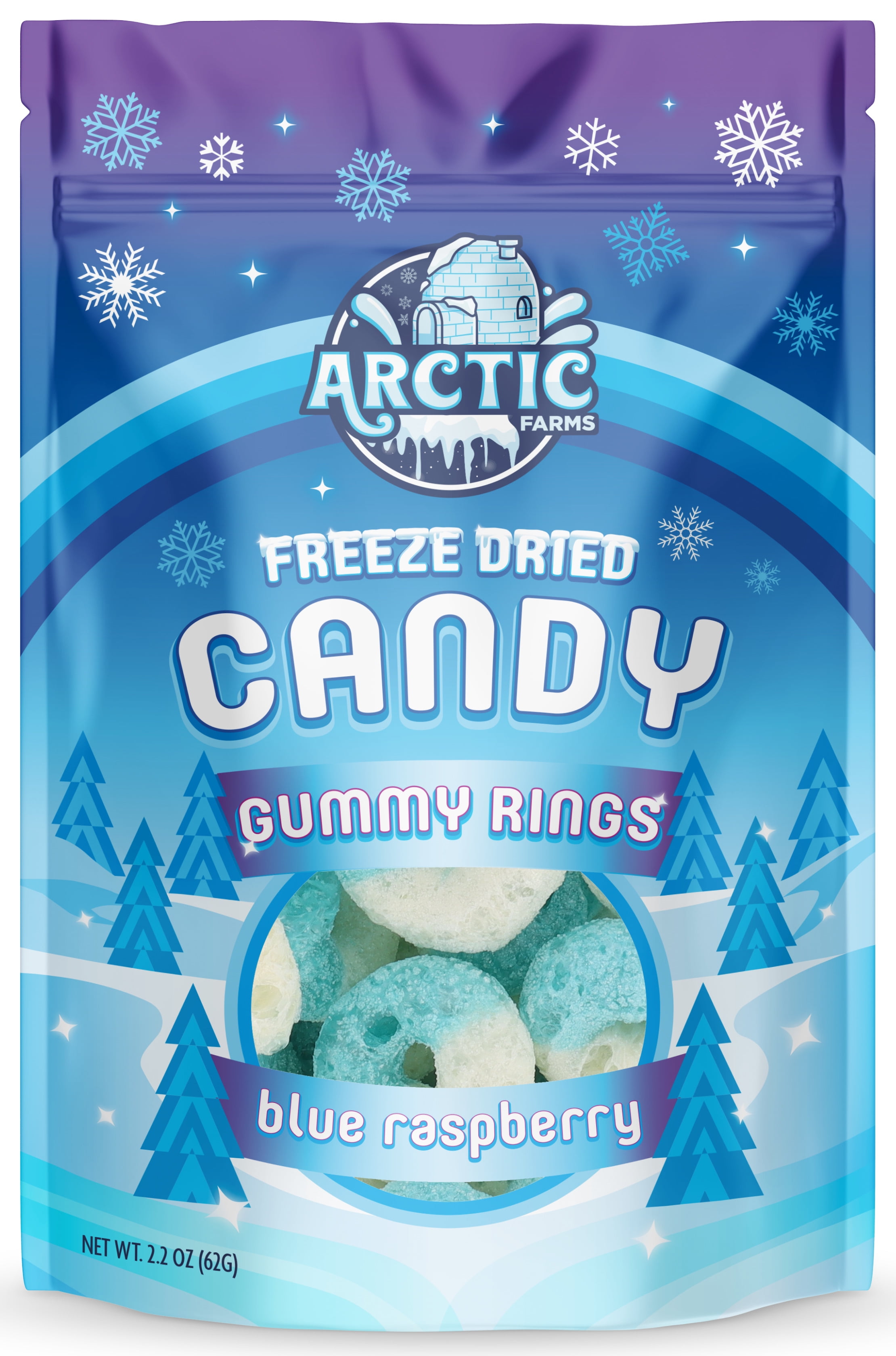Freeze Dried Candy Gummy Rings (Blue Raspberry) (2.2oz) - Walmart.com