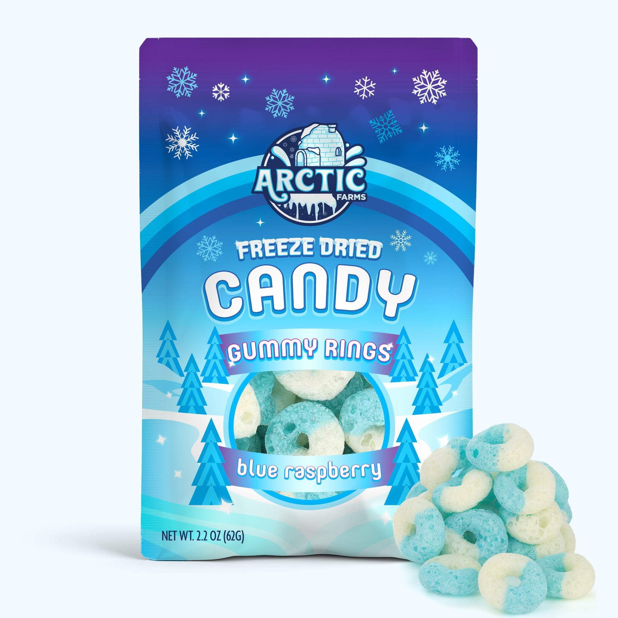 Freeze Dried Candy Gummy Rings (Blue Raspberry) (2.2oz) - Walmart.com