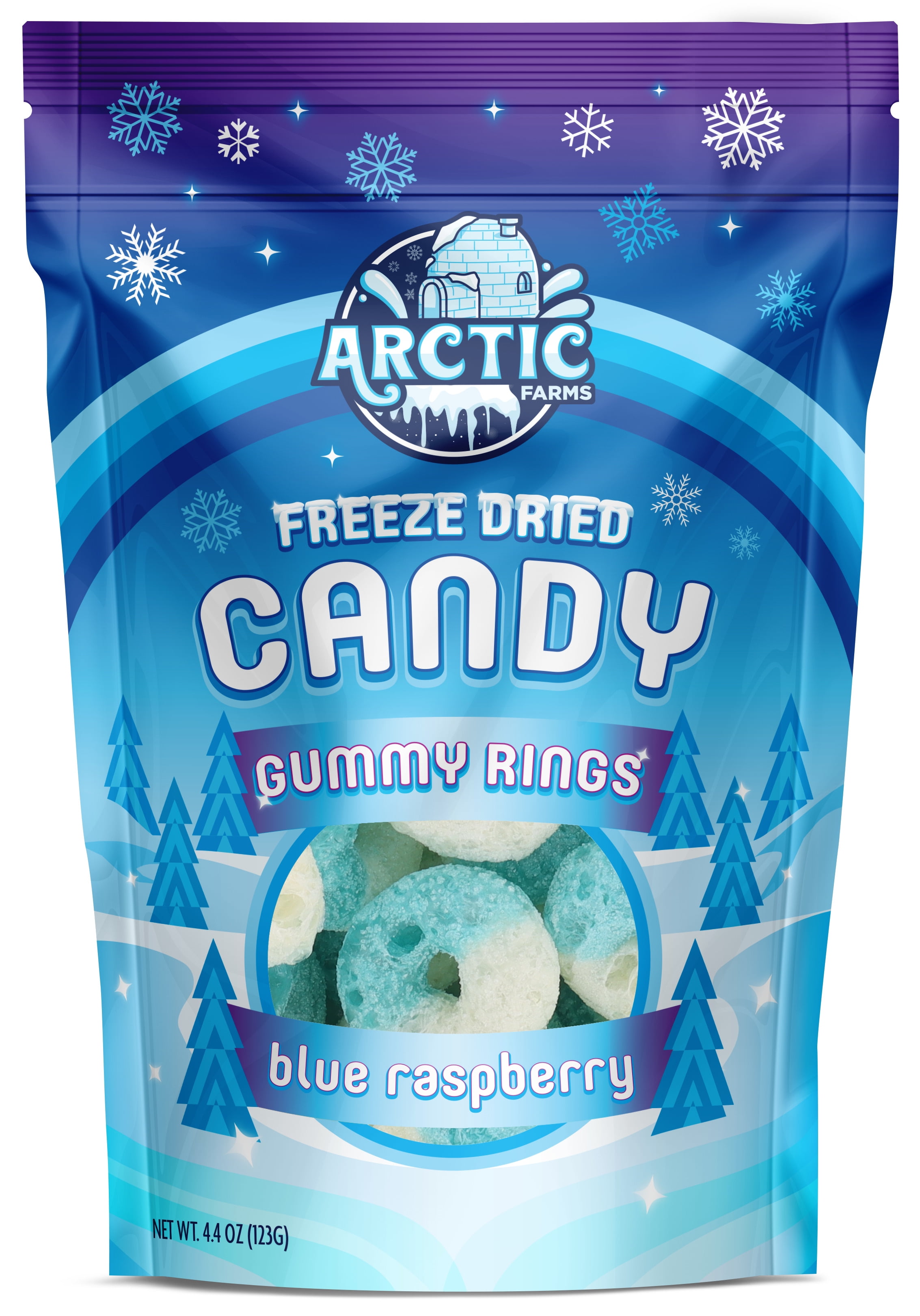 Freeze Dried Candy Gummy Rings (Blue Raspberry) (4.4oz) - Walmart.com