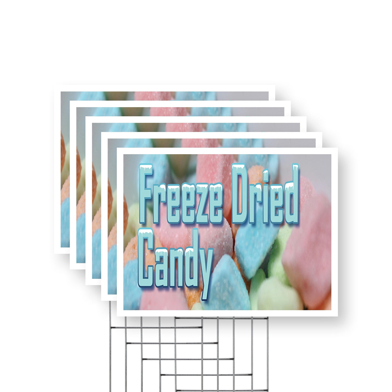 Freeze Dried Candy Yard Sign 5 Pack of 12 Inch x 16 Inch Double Sided ...