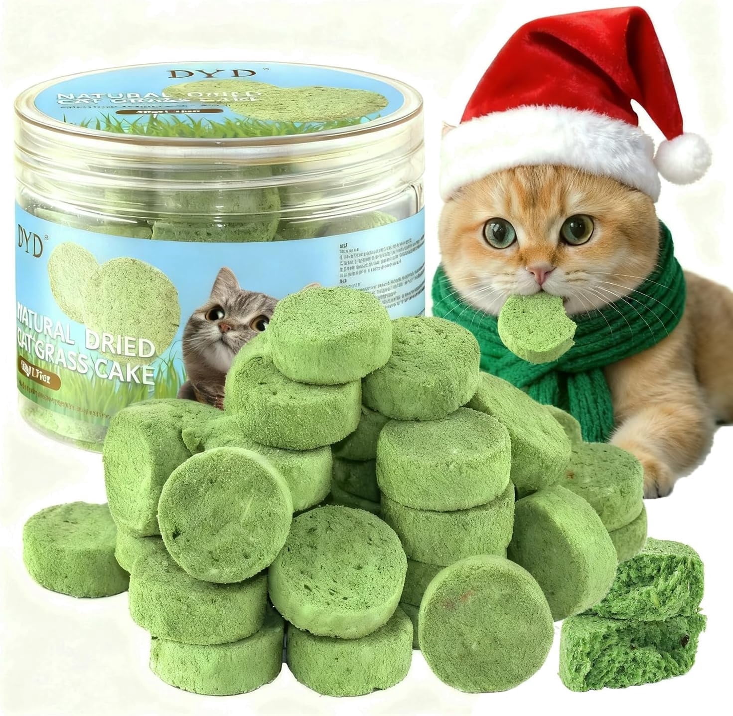 Freeze-Dried Cat Grass Treats - Natural Cat Grass Chew Snacks with ...
