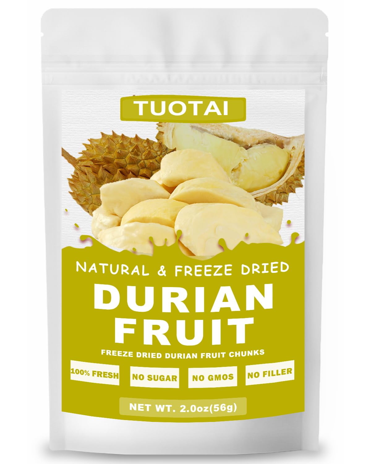 Freeze Dried Durian Chunks, SAF21 2 Ounces, Durian Fruit for Snacks and ...