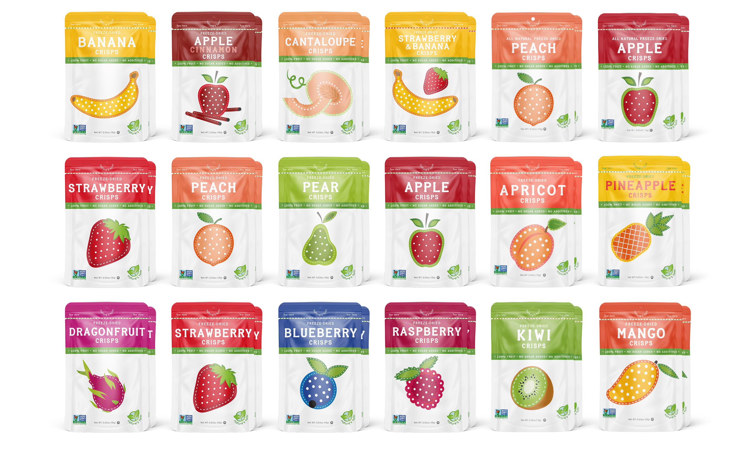 Freeze-Dried Fruit Crisps Ultimate Variety Pack (0.53oz) 36-Pack ...