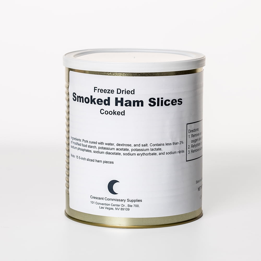 Freeze Dried Smoked Ham Slices, 25 Year Shelf Life, 1 Gallon Can, 15 ...