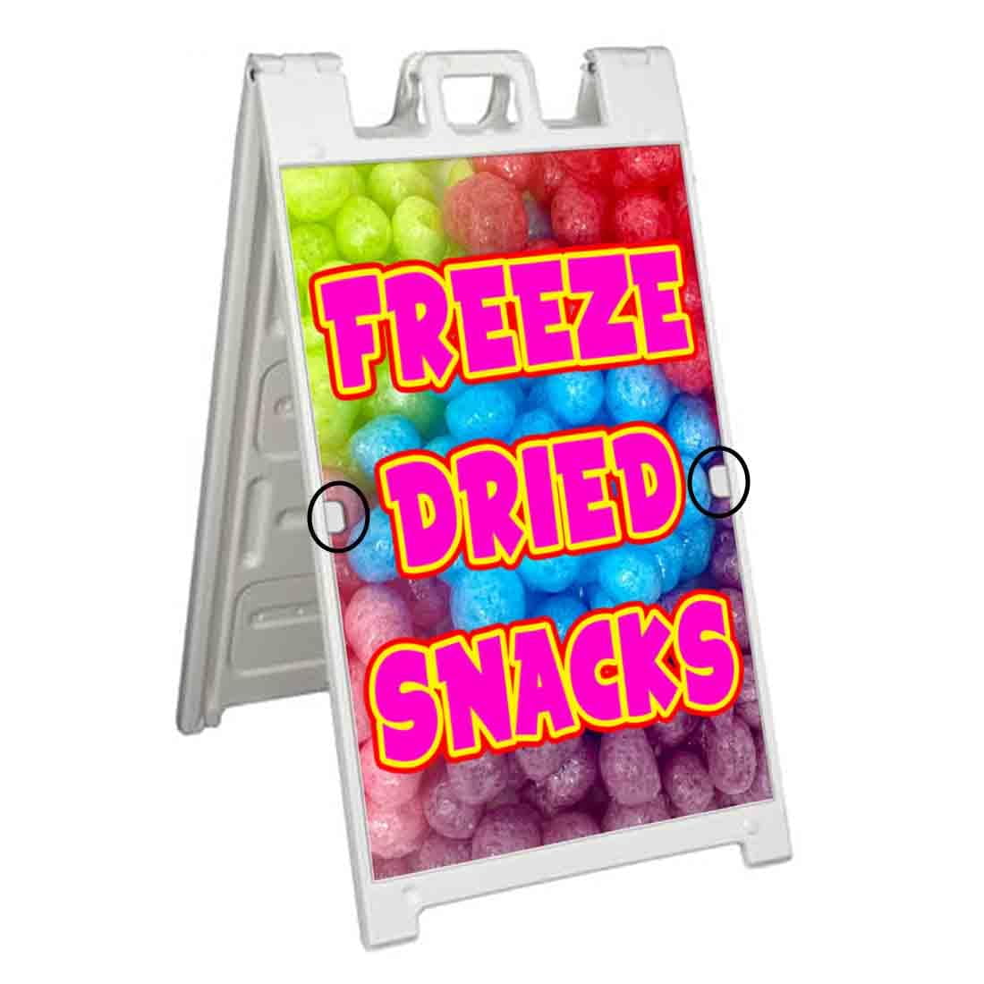 Freeze Dried Snacks (24" X 36") AIS1 Deluxe A-Frame Signicade, Includes ...