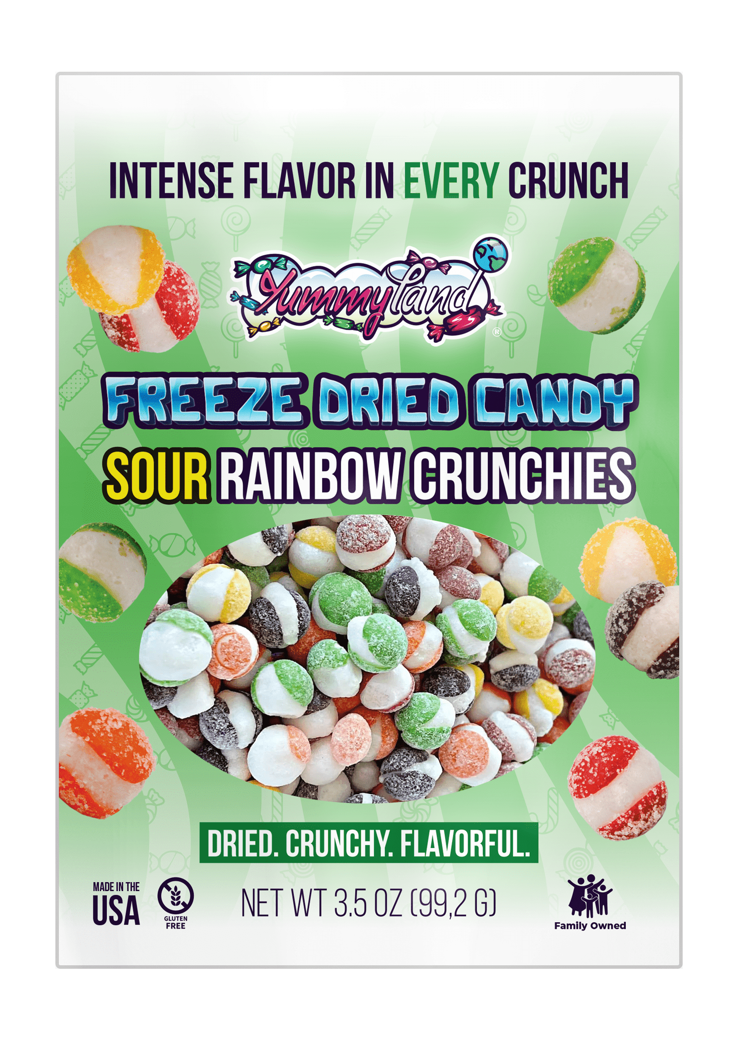 Freeze Dried Sour Rainbow Crunchies Candy - 3.5 oz (99.2g), Skittles ...