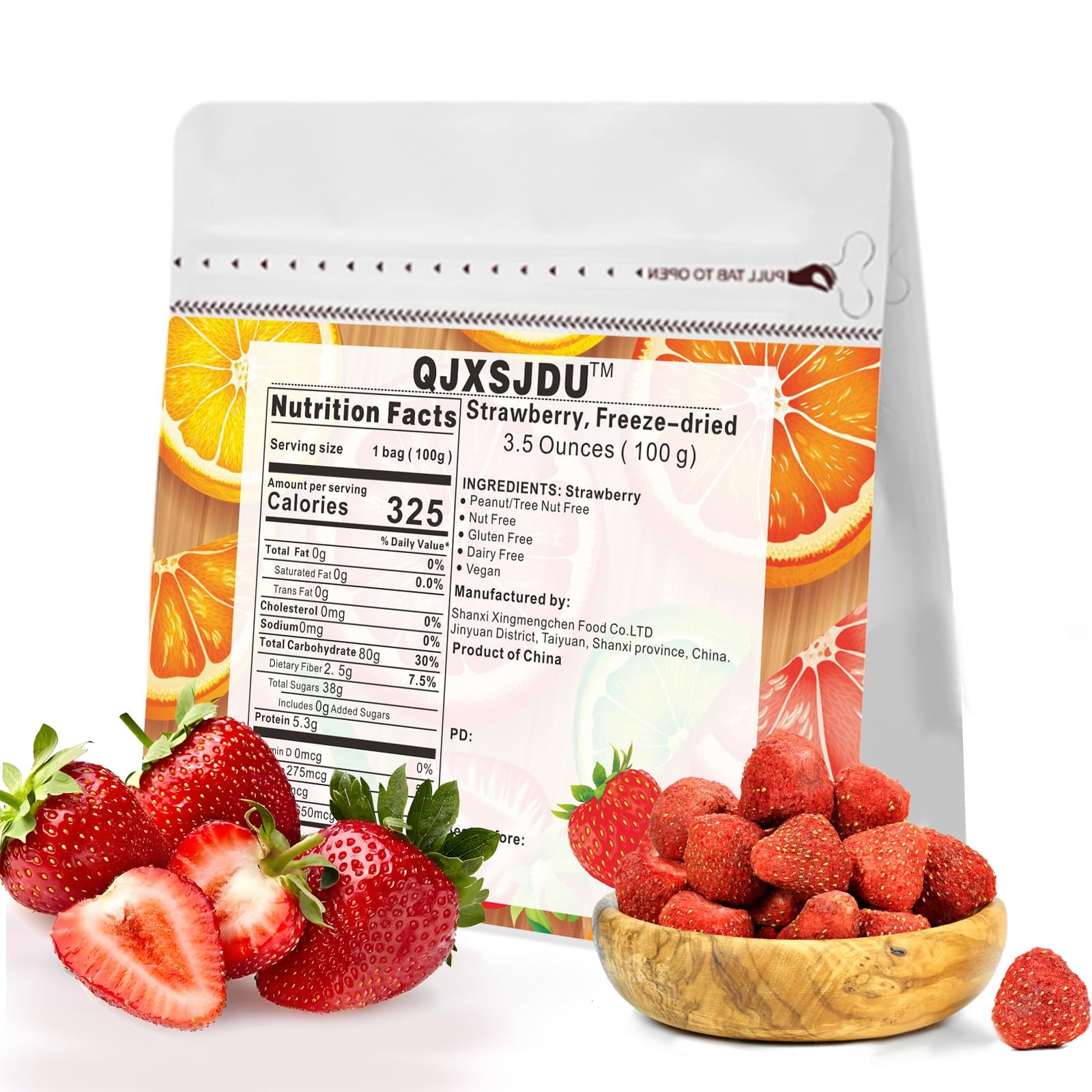 Freeze Dried Strawberries 3.5oz/100g YYF14 | Crispy Natural Fruit No ...