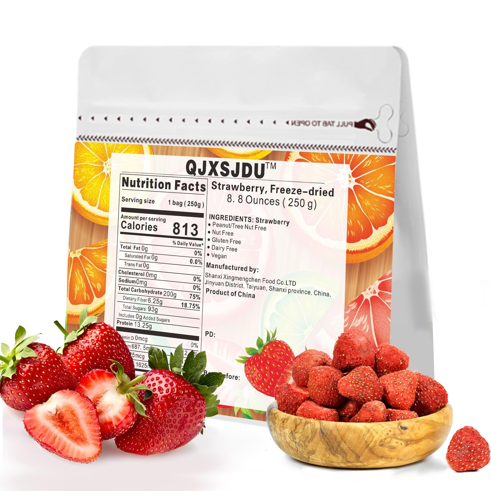 Freeze Dried Strawberries 8.8oz/250g MZF22 | Crispy Natural Fruit No Added Sugar | Kids Lunchbox ...