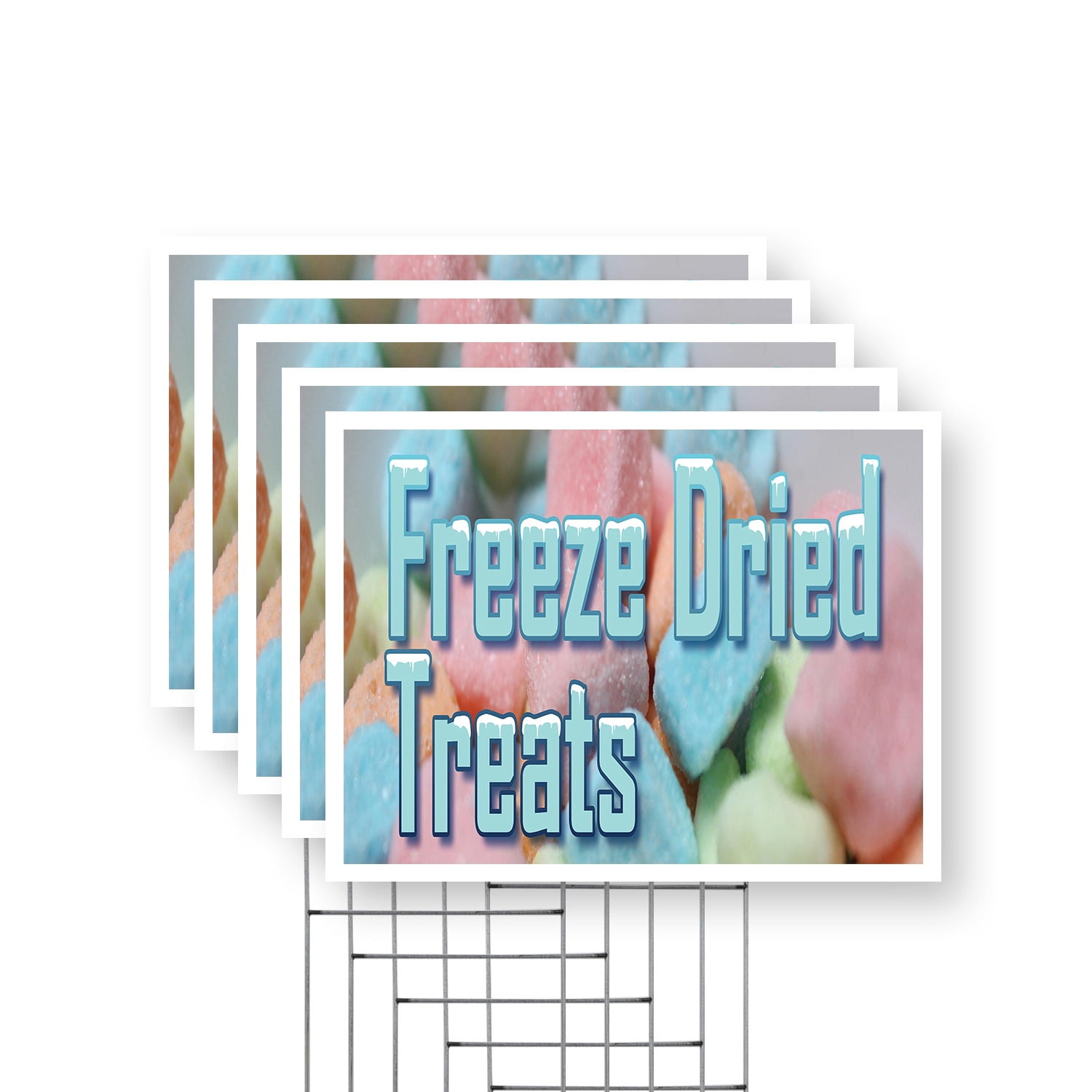 Freeze Dried Treats Yard Sign 5 Pack of 18 Inch x 24 Inch Double Sided ...