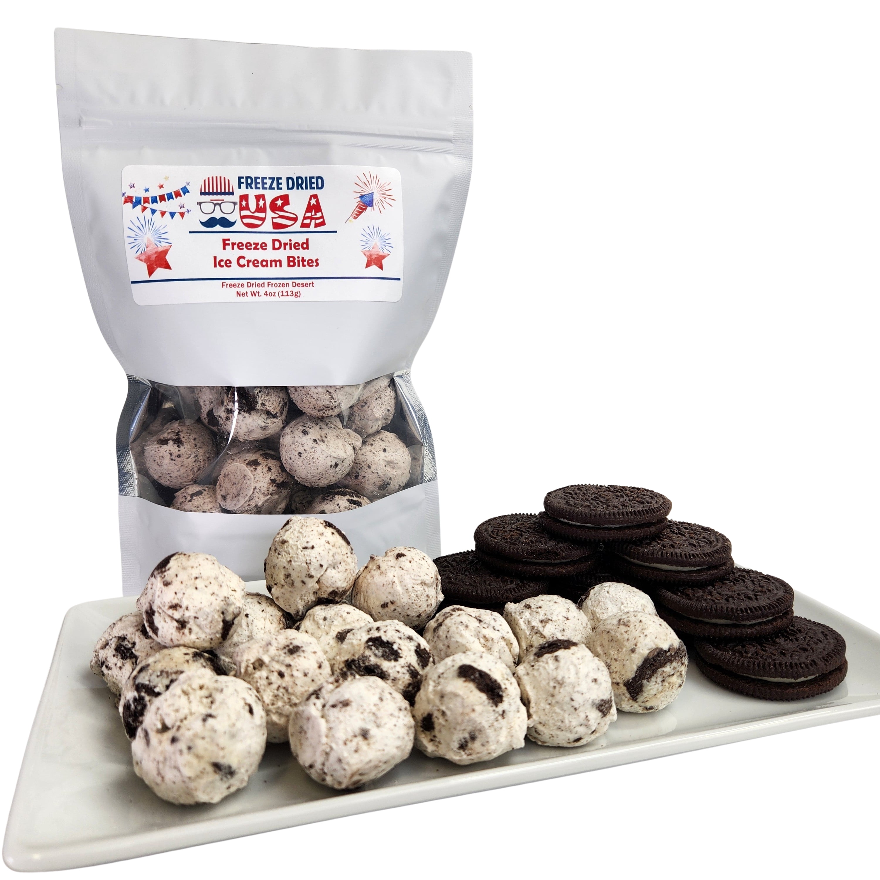 Freeze Dried USA Cookies & Cream Ice Cream Bites (4 oz) - Walmart.com