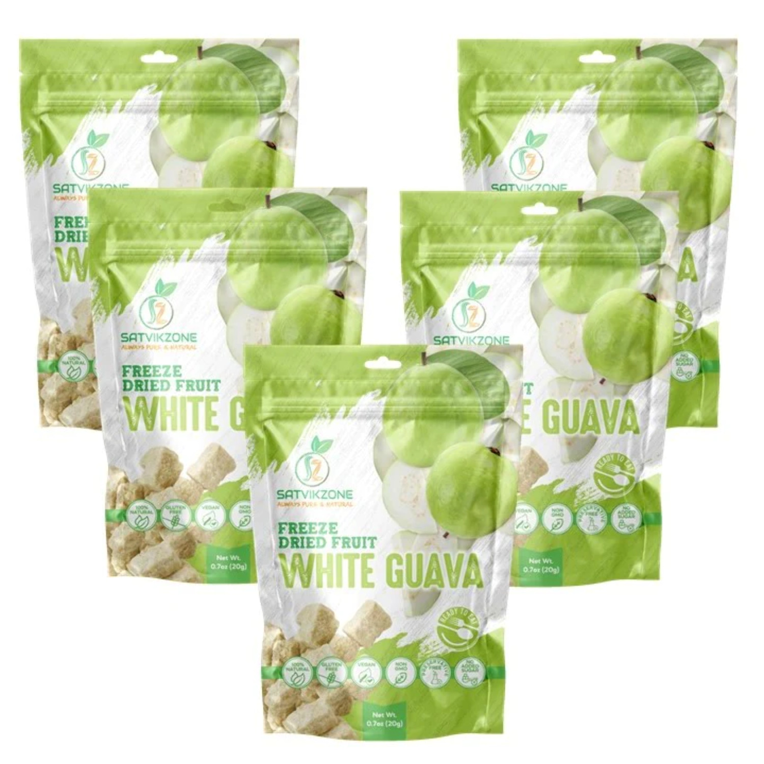 Freeze Dried White Guava, 100% Natural, Ready-to-Eat Fruit Snack, Vegan ...