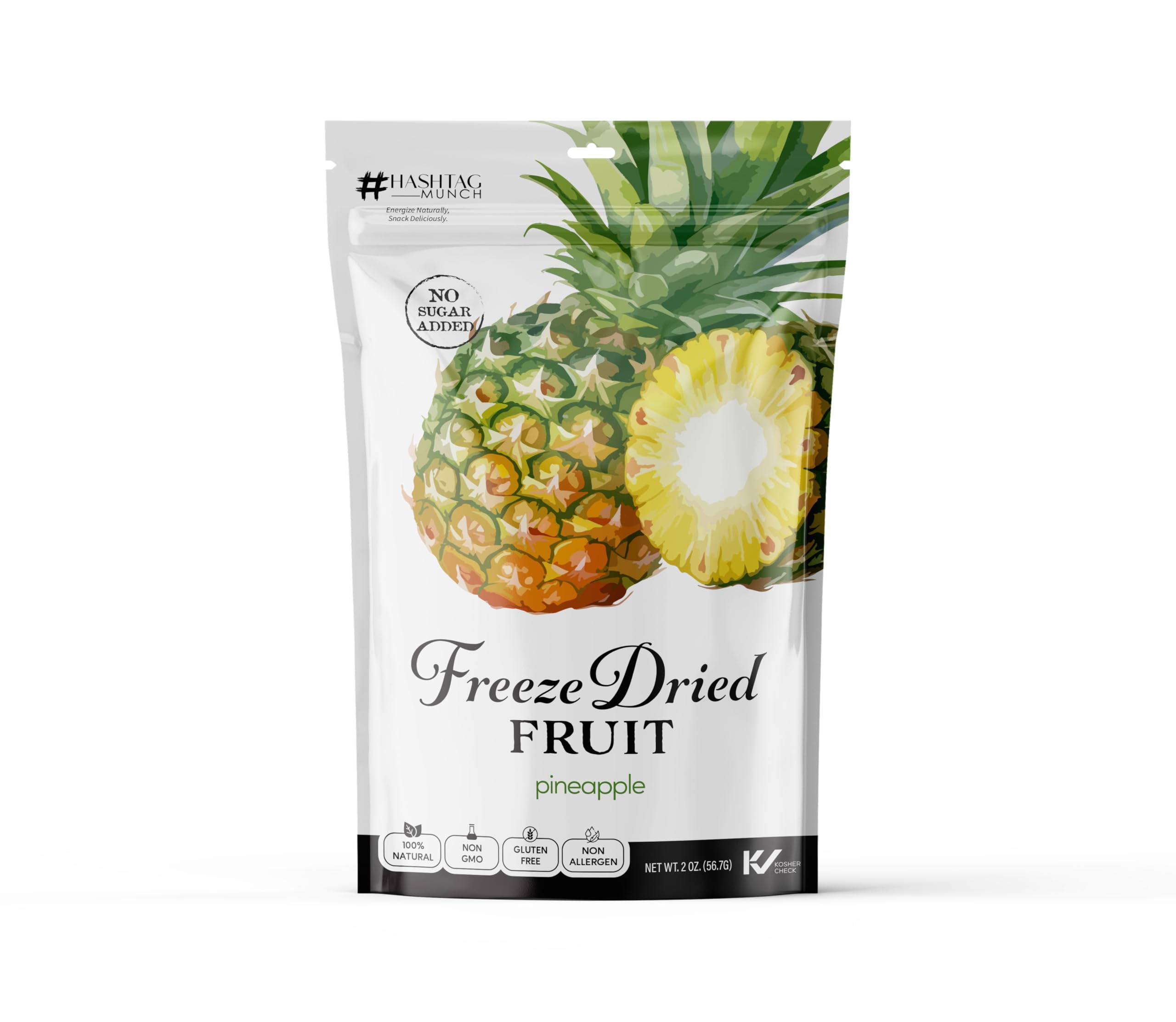 Freeze Dried Wild Pineapple Chunks Candy BSL1 2-Oz No Sugar Added Non ...