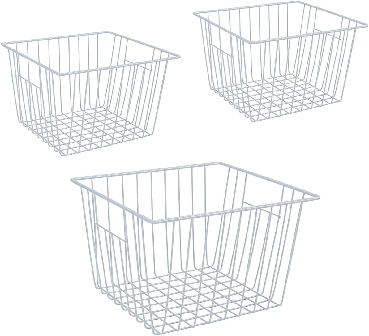 Freezer Baskets Organizer, Refrigerator Metal Wire Storage Basket Bins ...