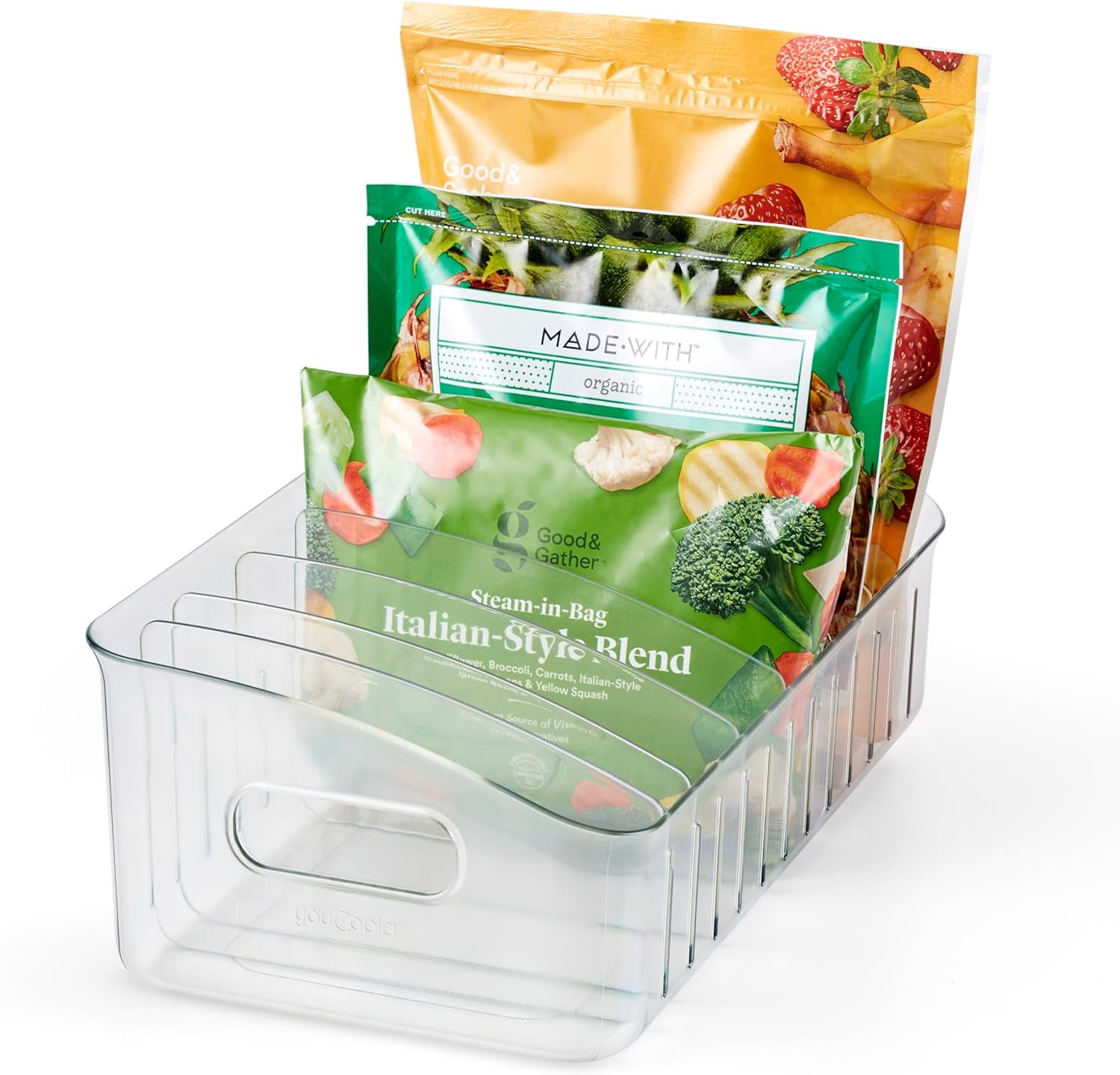 Freezer Bin 15", BPA-Free Clear Fridge Organizer with Adjustable ...