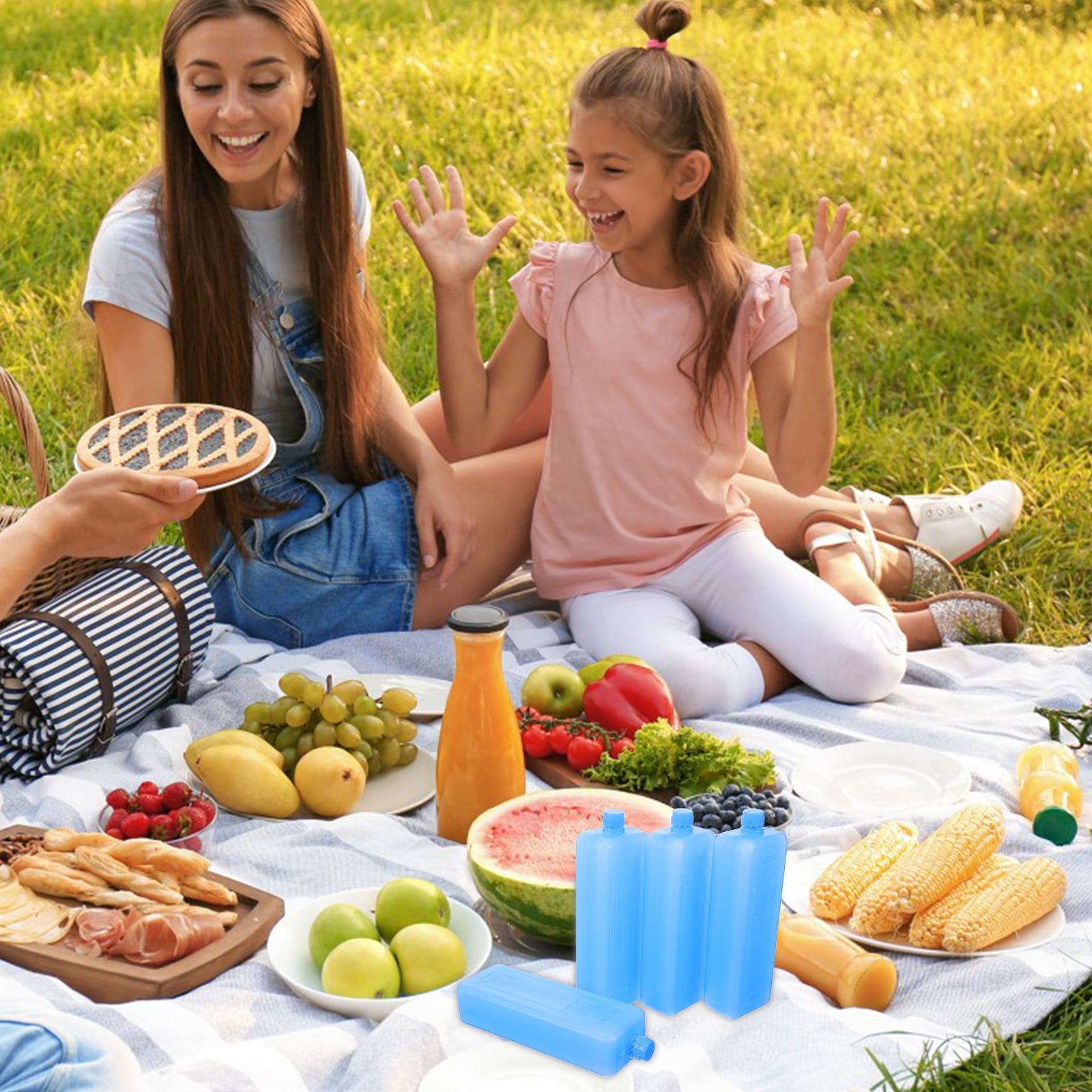 Amosfun Freezer Storage Containers Freezer Boxes Sky-Blue Pe 4Pcs ...