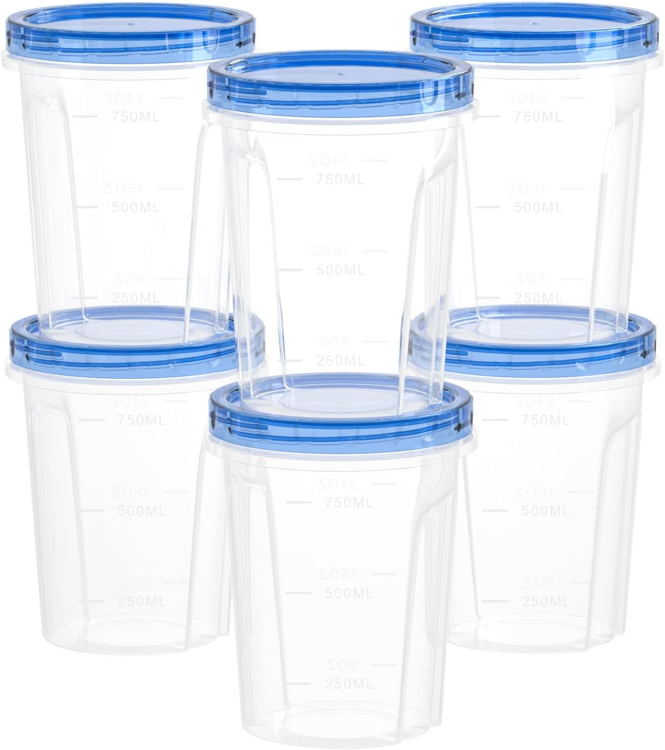 Freezer Containers with Lids, Reusable Round BPA-Free Airtight Freezer ...