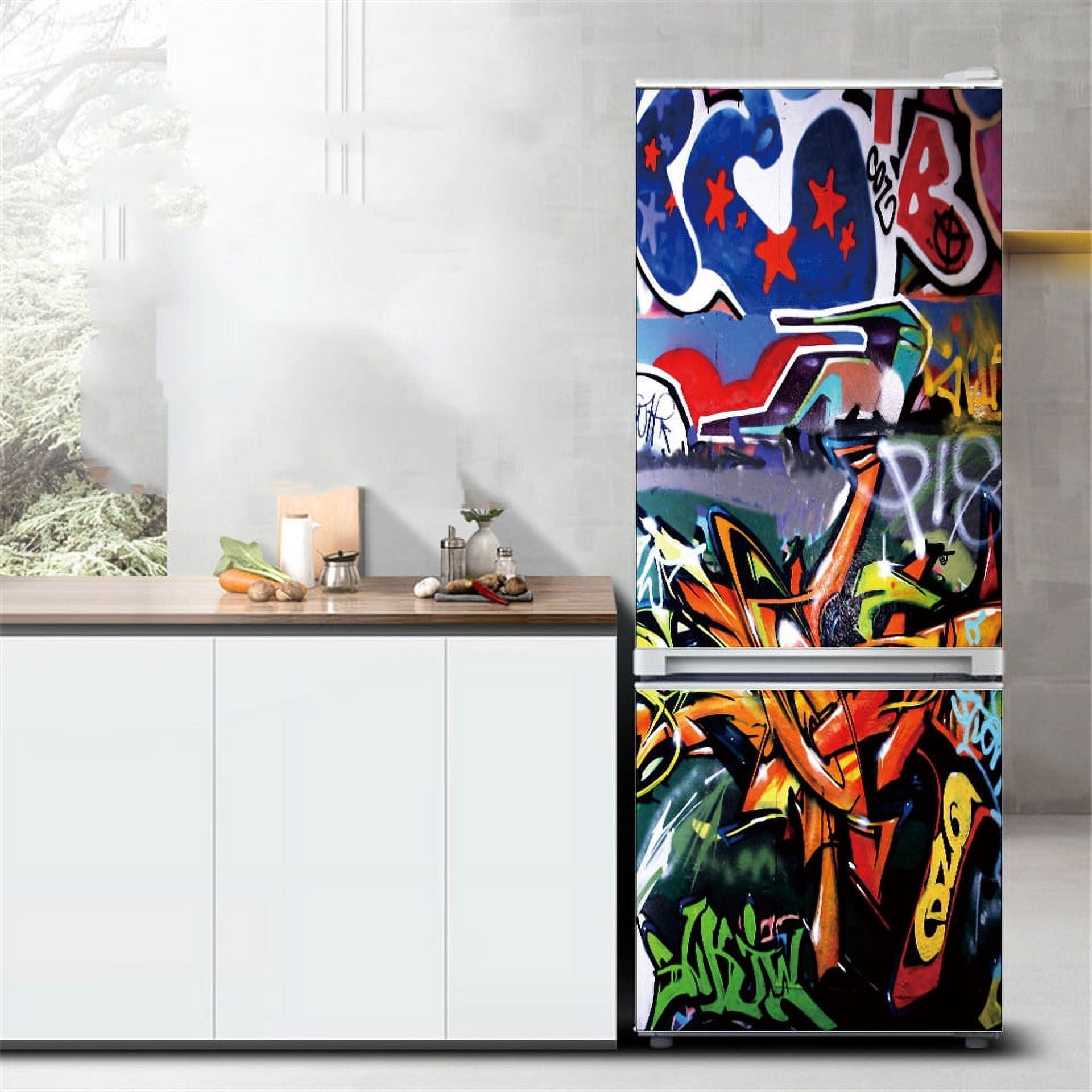 Freezer Door Decorative Sticker Renovation Waterproof Vinyl Adhesive ...