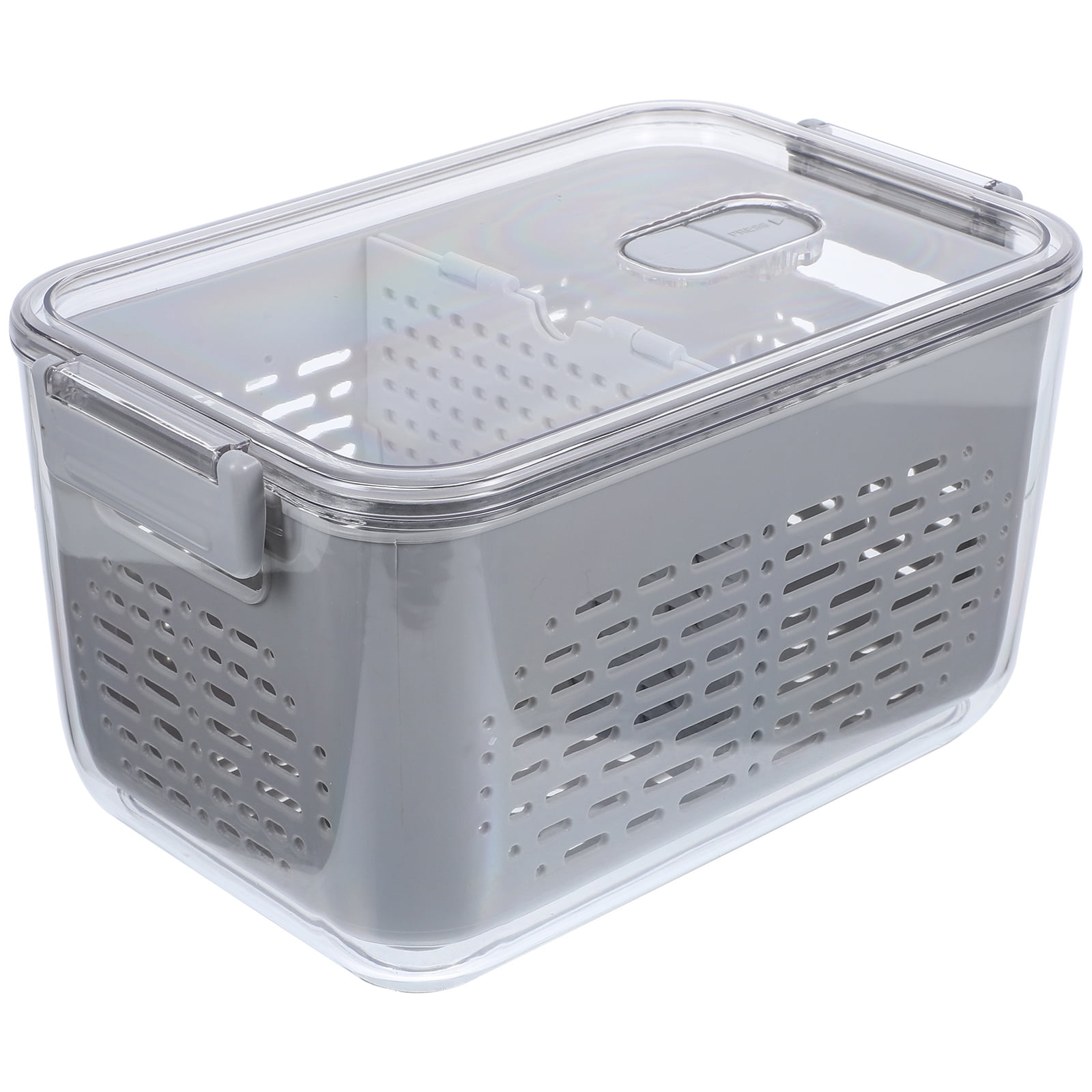 Freezer Drained Vegetable Basket Salad Dressing Storage 28.5X18CM Grey ...