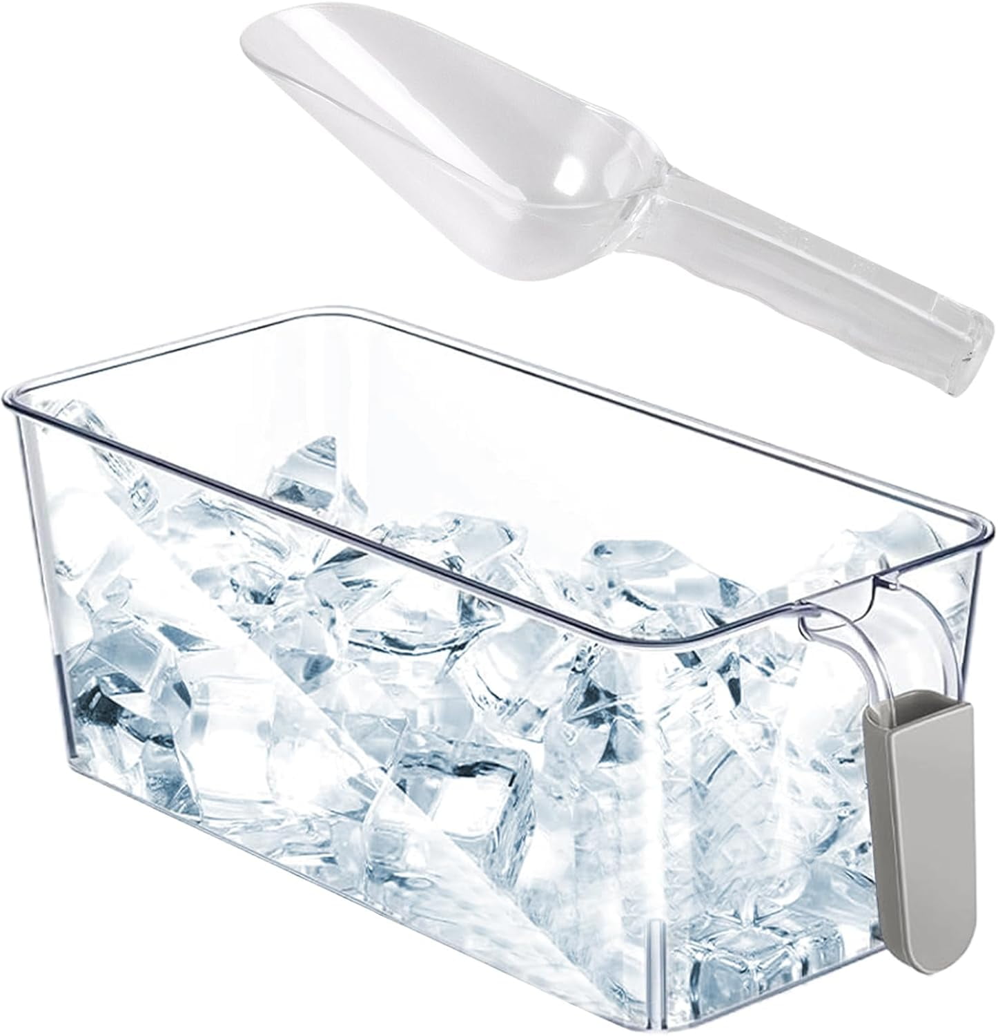 Freezer Ice Bucket with Scoop: Ice Cubes Bverage Tub,Acrylic Ice Bucket ...