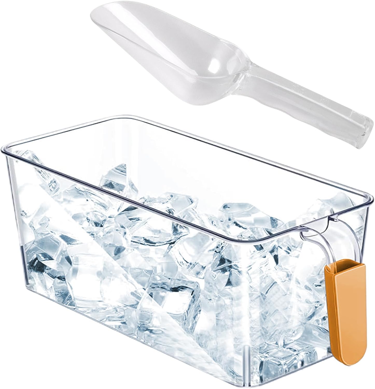 Freezer Ice Bucket with Scoop: Ice Cubes Bverage Tub,Acrylic Ice Bucket ...