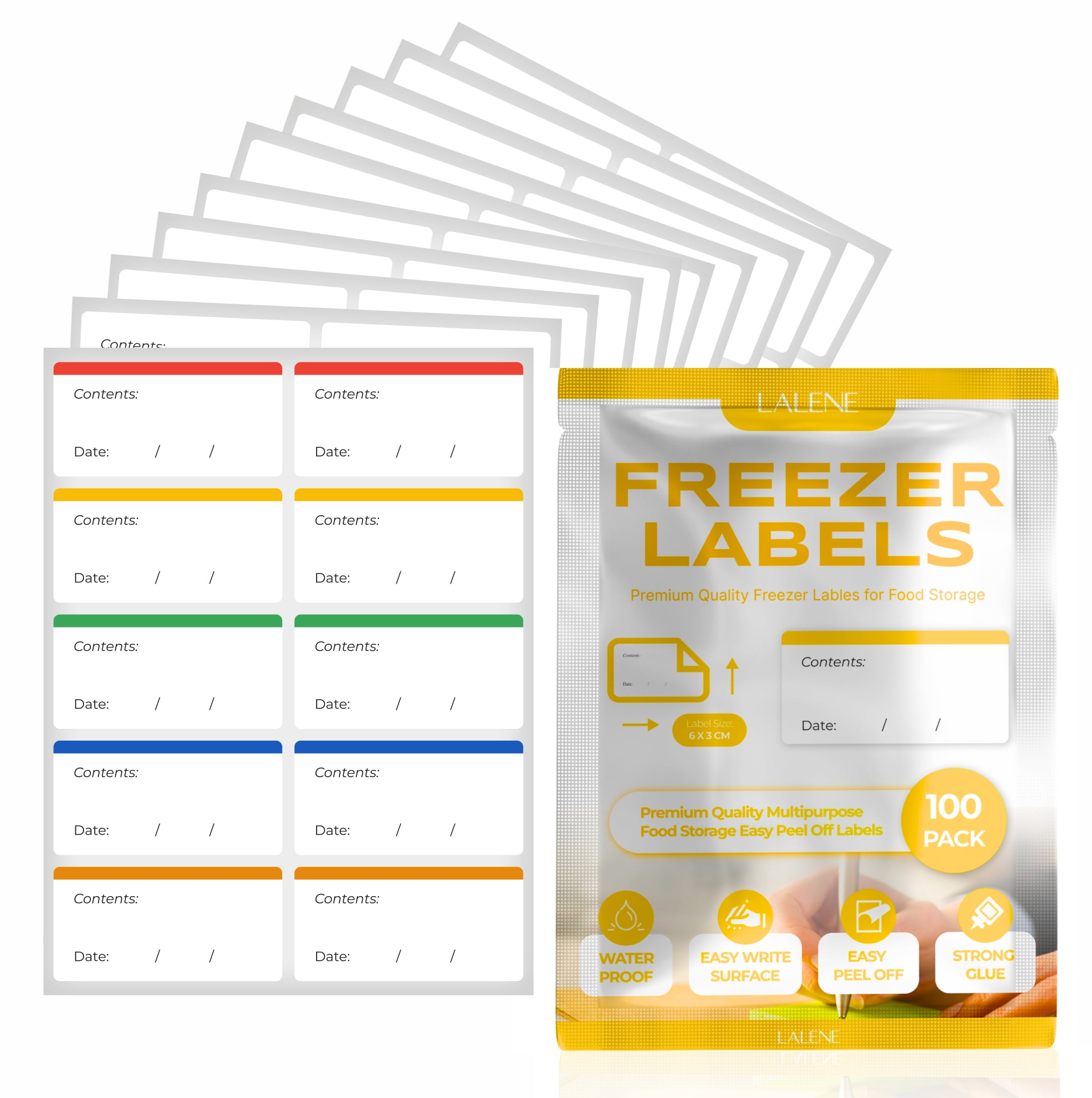 Freezer Labels Best Self Adhesive Removable Freezer Food Labels Pack Of 100 Easy Peel Off
