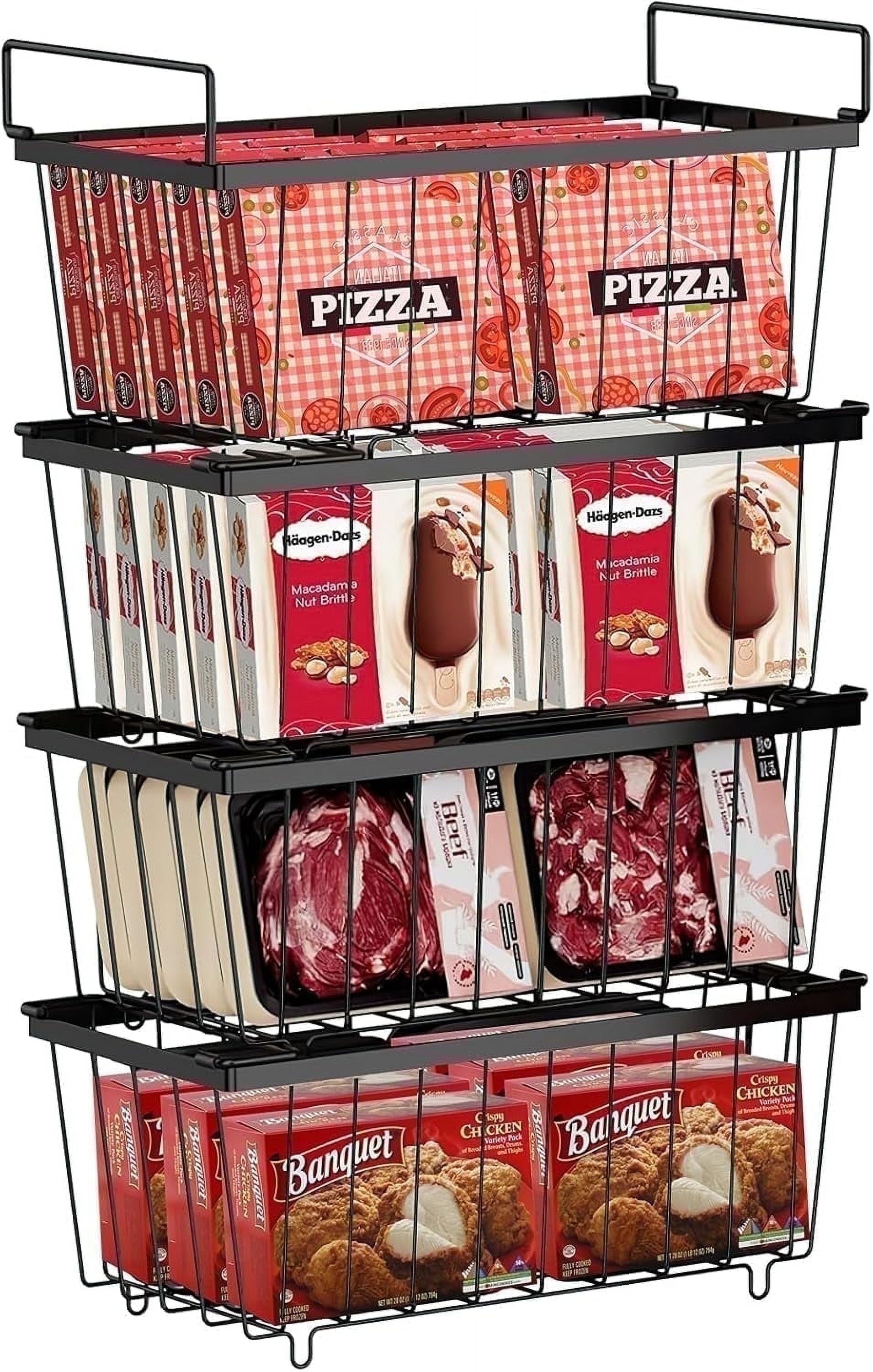 Gijjgole Freezer Organizer Bins, 4 Pack Stackable Chest Freezer Organizer for 5-7 Cu.ft Deep ...