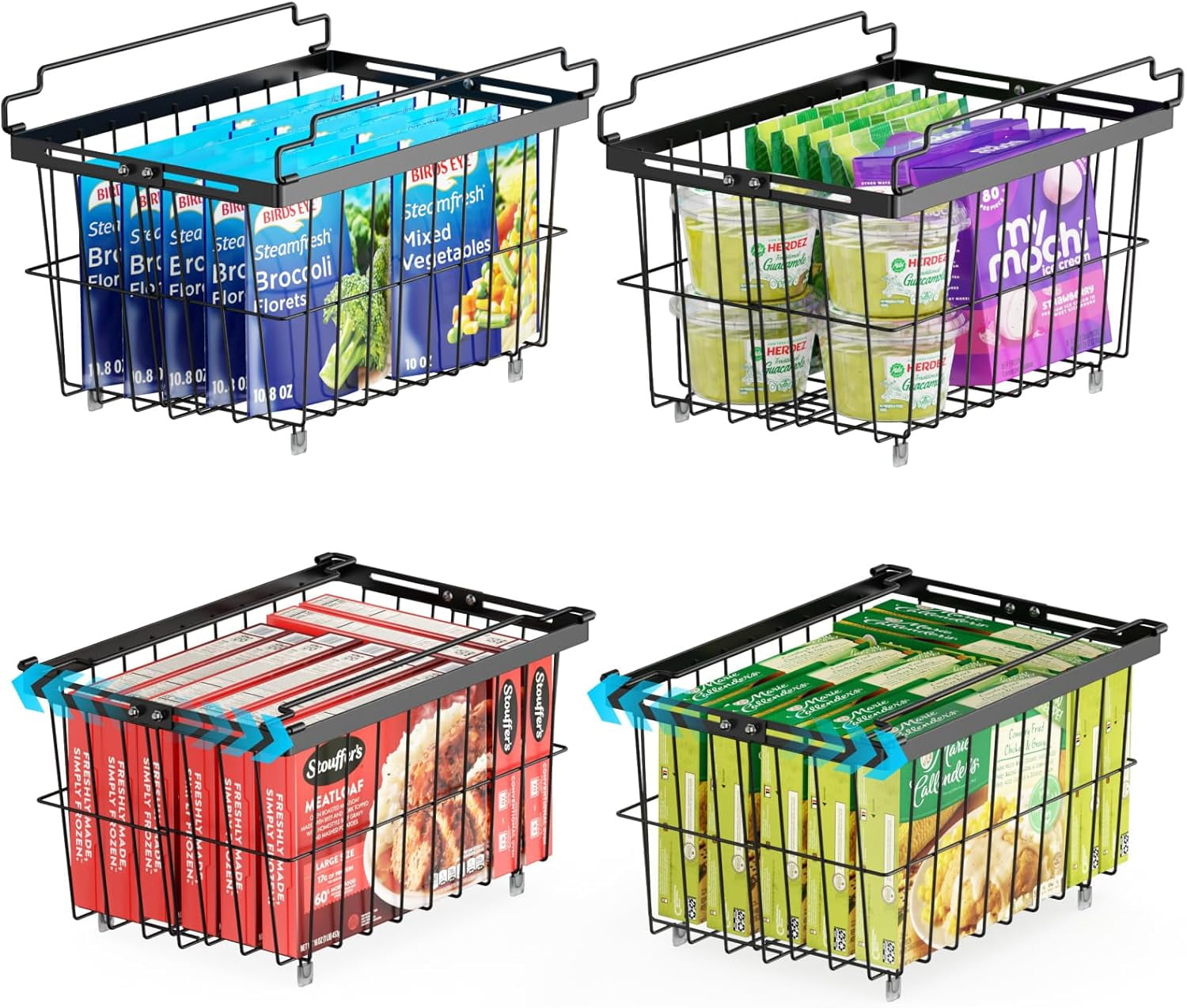 Freezer Organizer Bins - 3 Pack Adjustable Wider & Deeper Chest Freezer ...