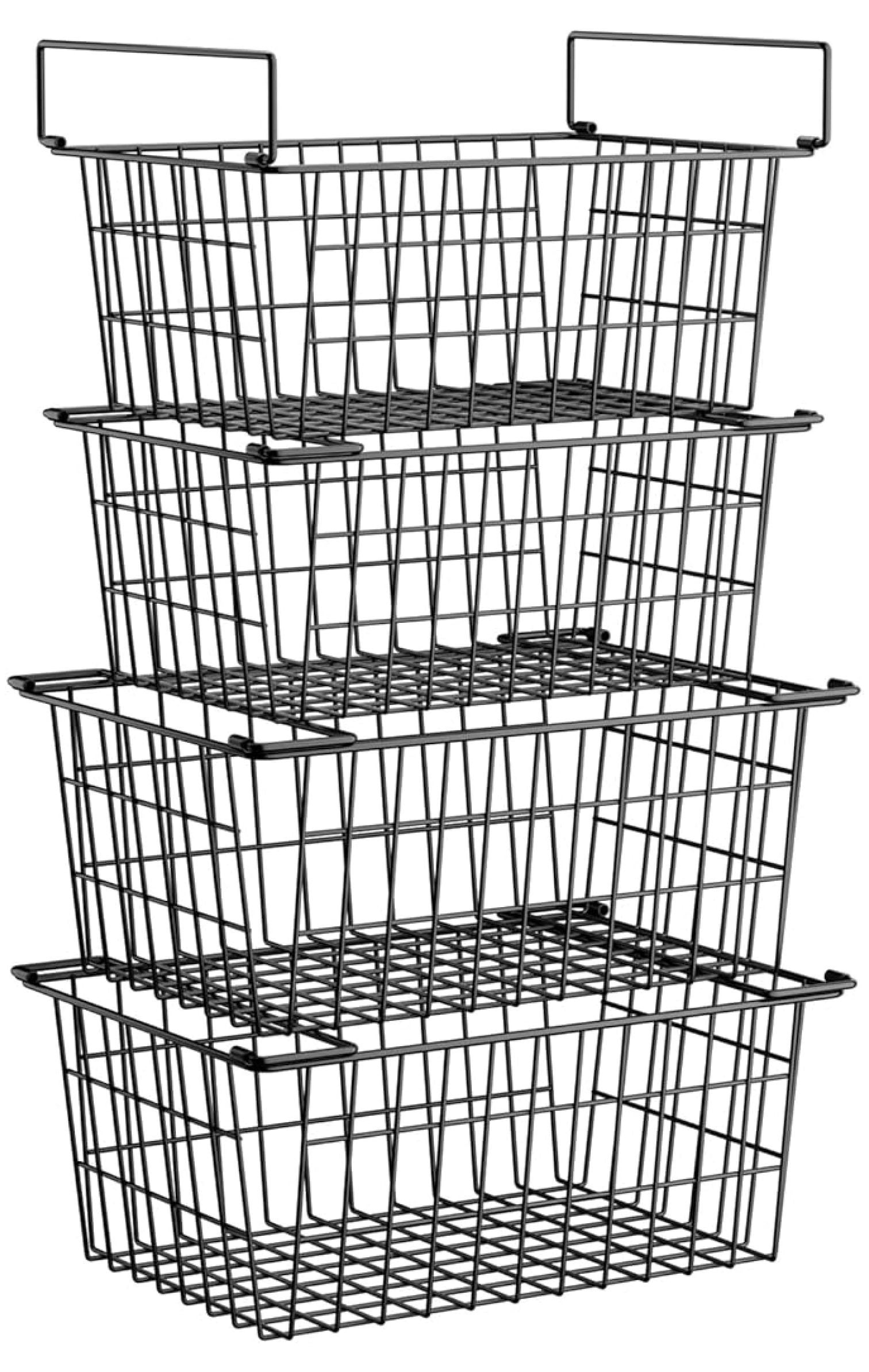 Freezer Organizer Bins 4-Pack, Large Stackable Freezer Baskets for ...