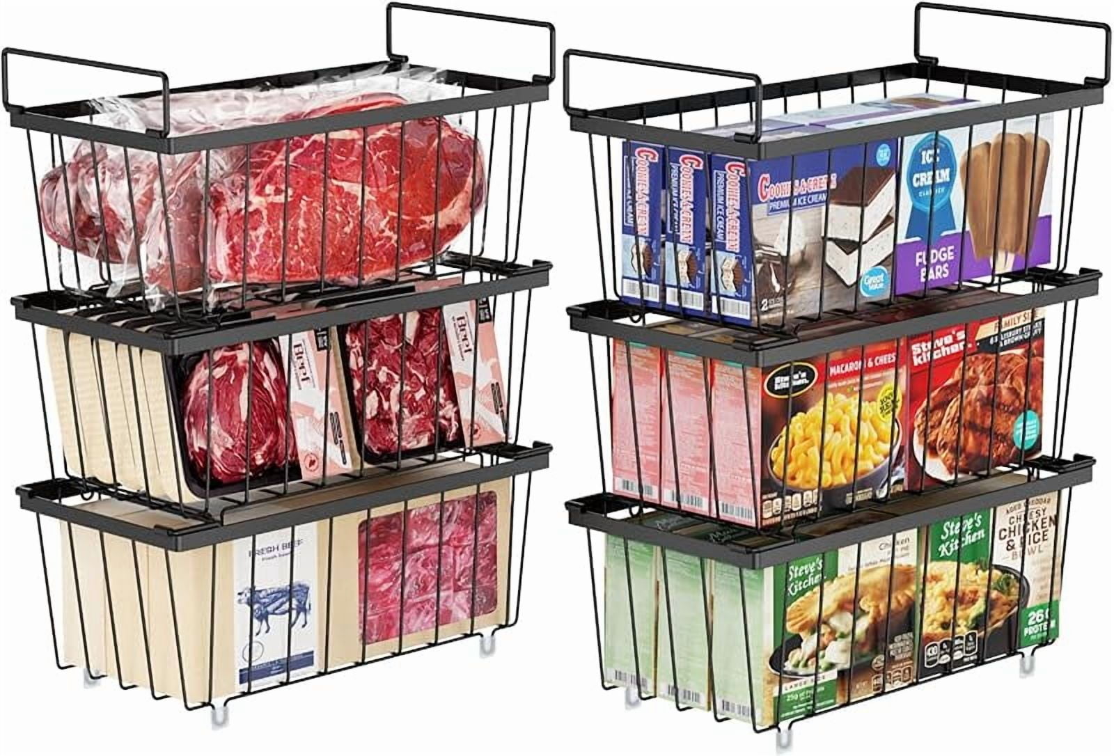 Freezer Organizer Bins - 4 Pack Small Stackable Deep Freezer Organizer ...