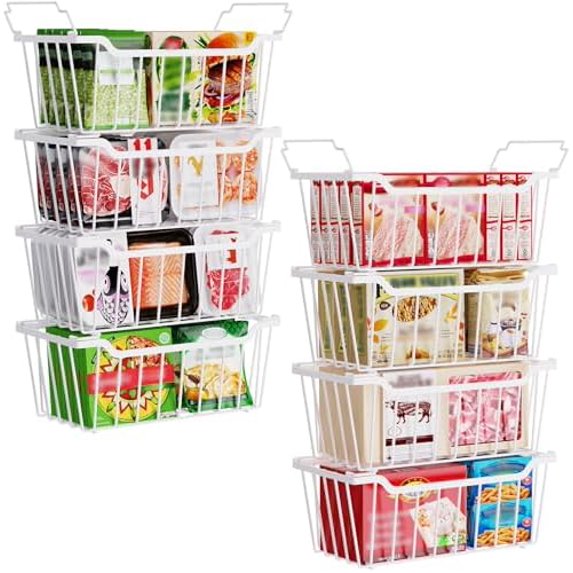 Freezer Organizer Bins, 8 Pack Chest Freezer Organizer Stackable for 5 ...