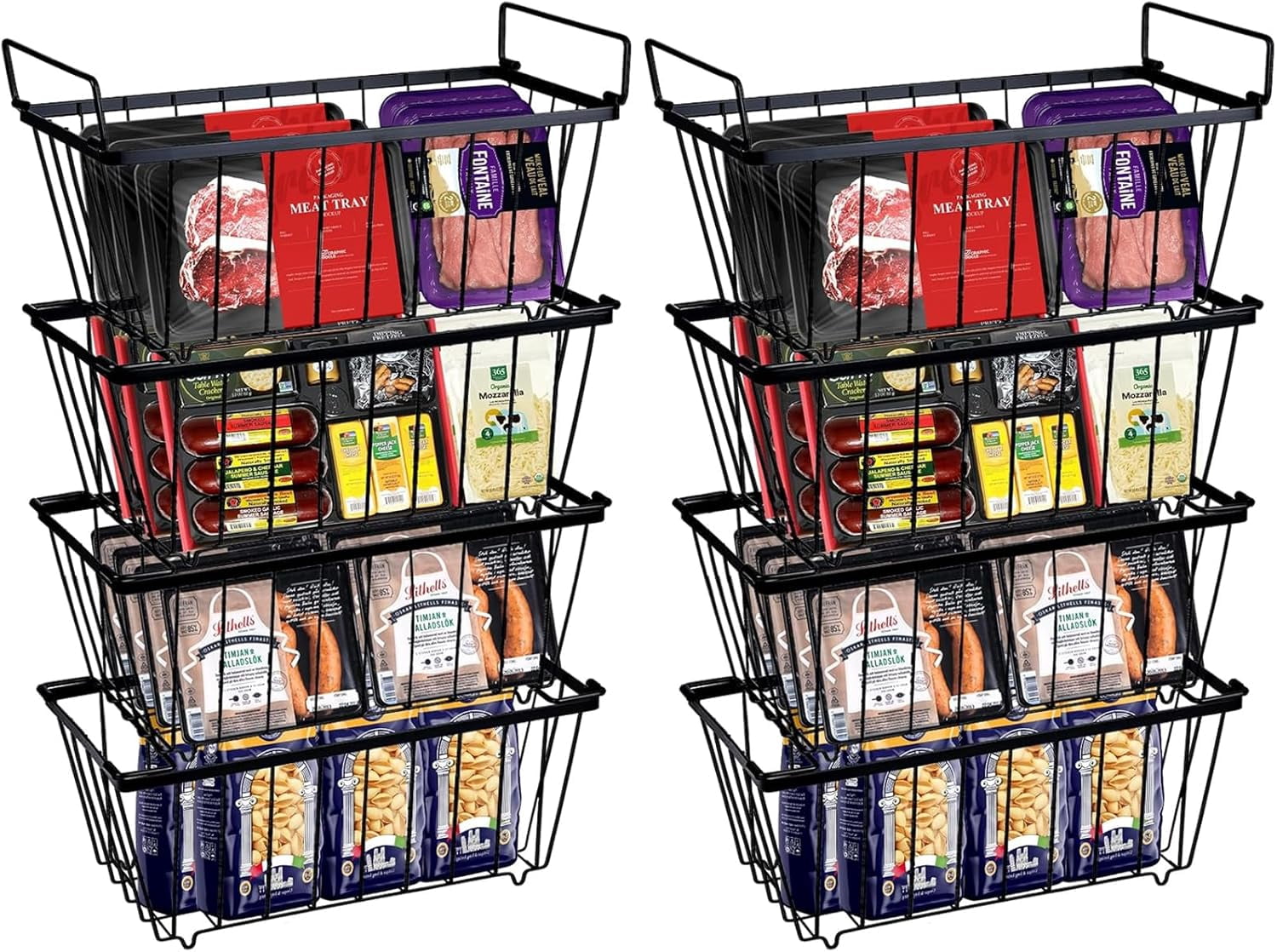 Freezer Organizer Bins, 8 Pack Deep Freezer Organizer Bins for 7 Cu.Ft ...
