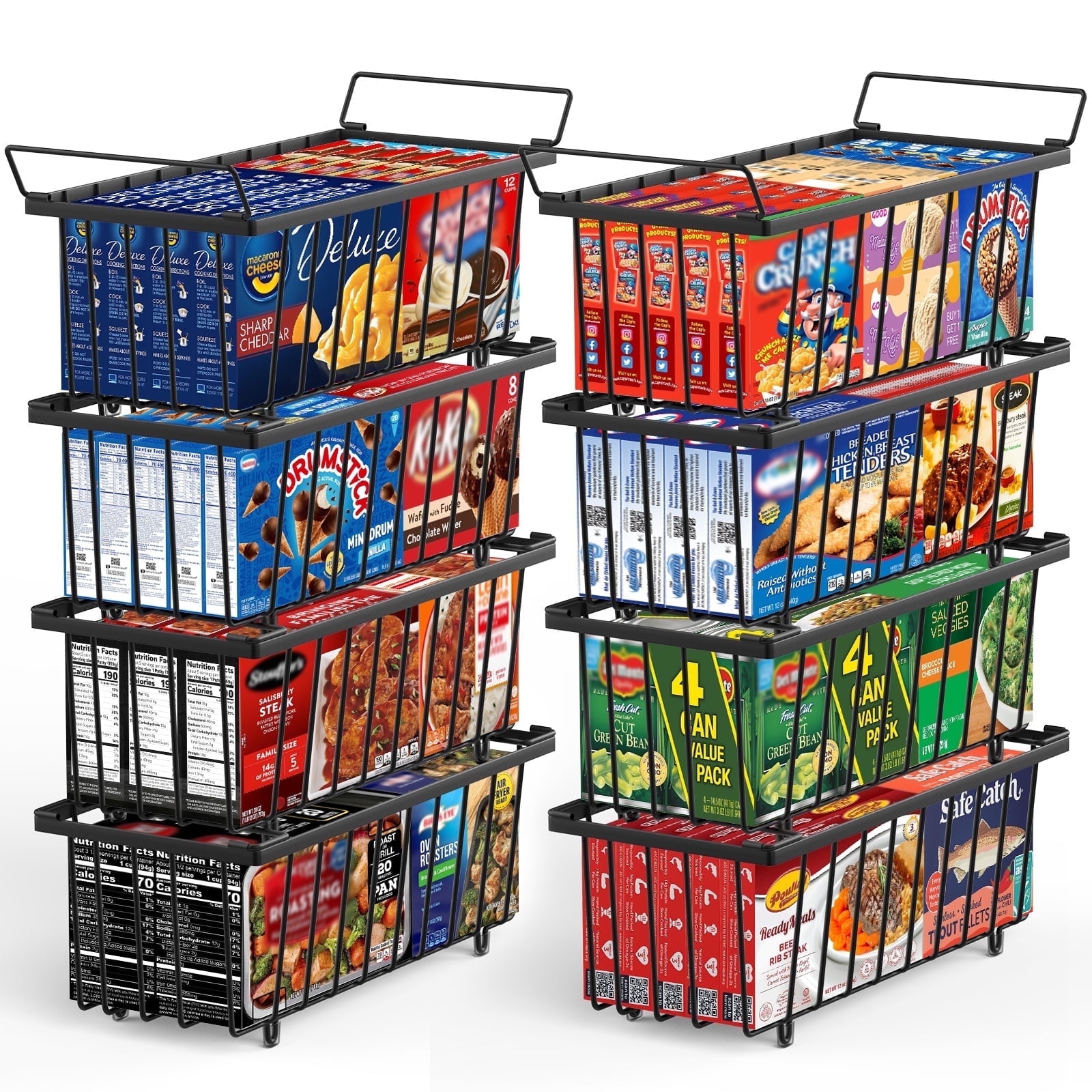 Freezer Organizer Bins-8 Pack Stackable Chest Freezer Baskets for 7 CU ...