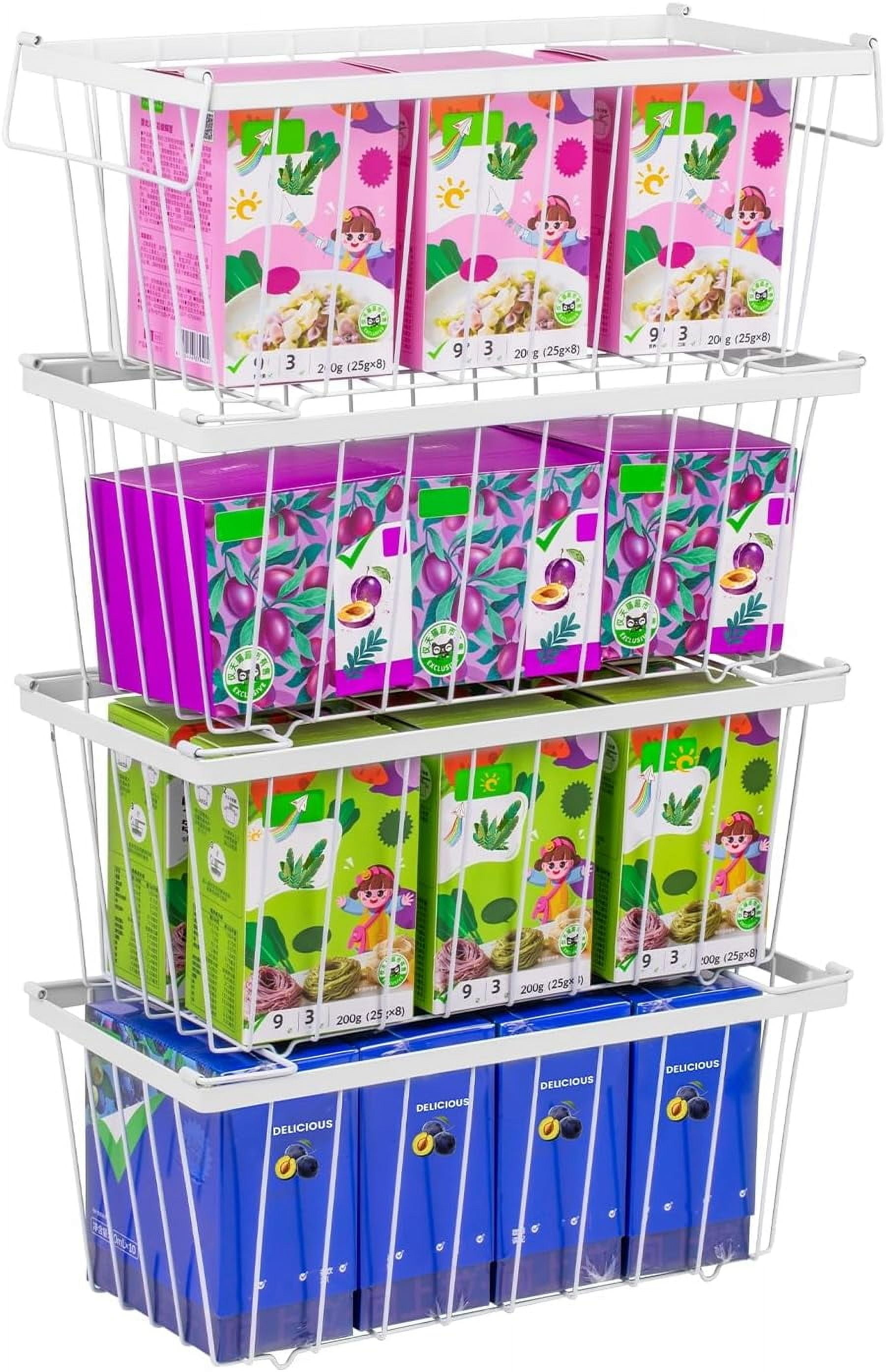 Freezer Organizer Bins With Side Handle -4 Pack Stackable Chest Freezer ...