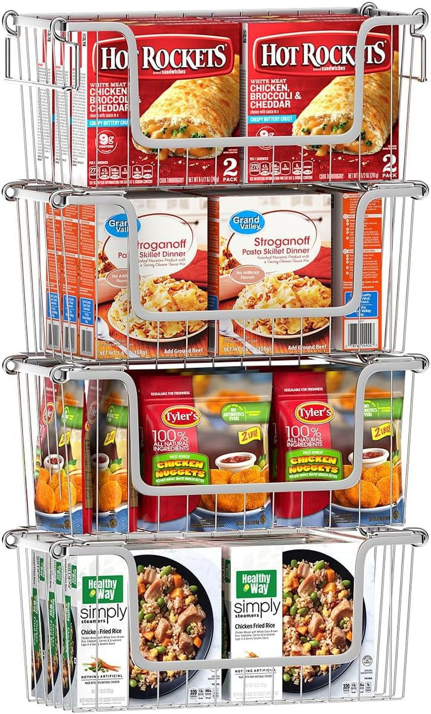 Freezer Organizer Bins, Stackable Chest Freezer Baskets Metal Wire ...