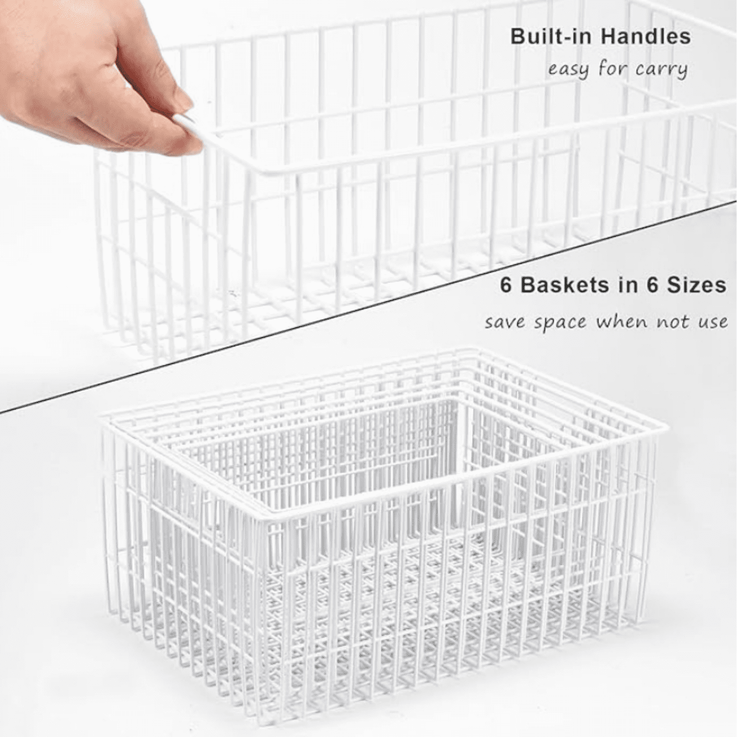 Freezer Organizer Bins, Wire Freezer Baskets for Upright Freezer ...