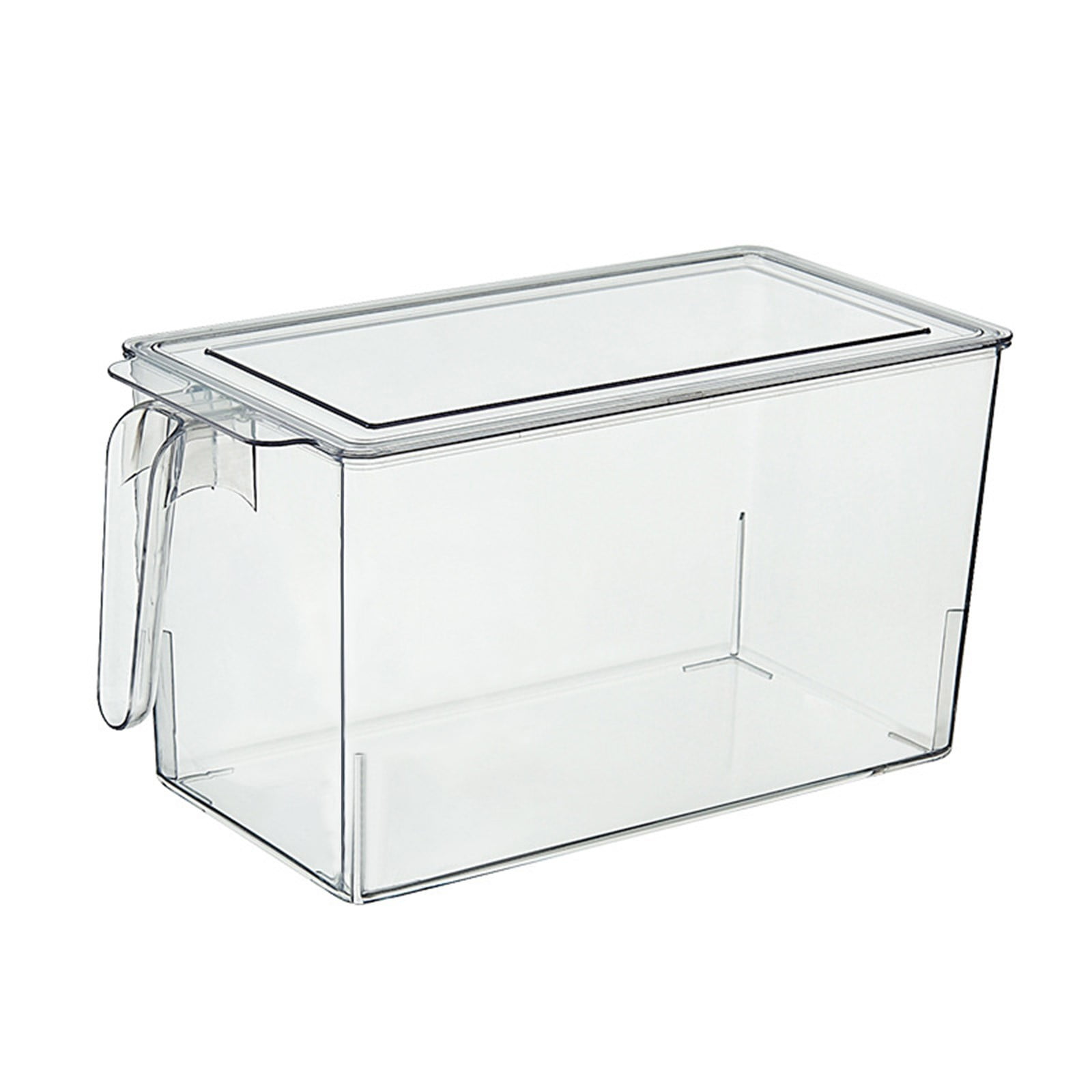 Freezer Storage Bin with Lid, Clear Ice Bin for Freezer - Stackable ...