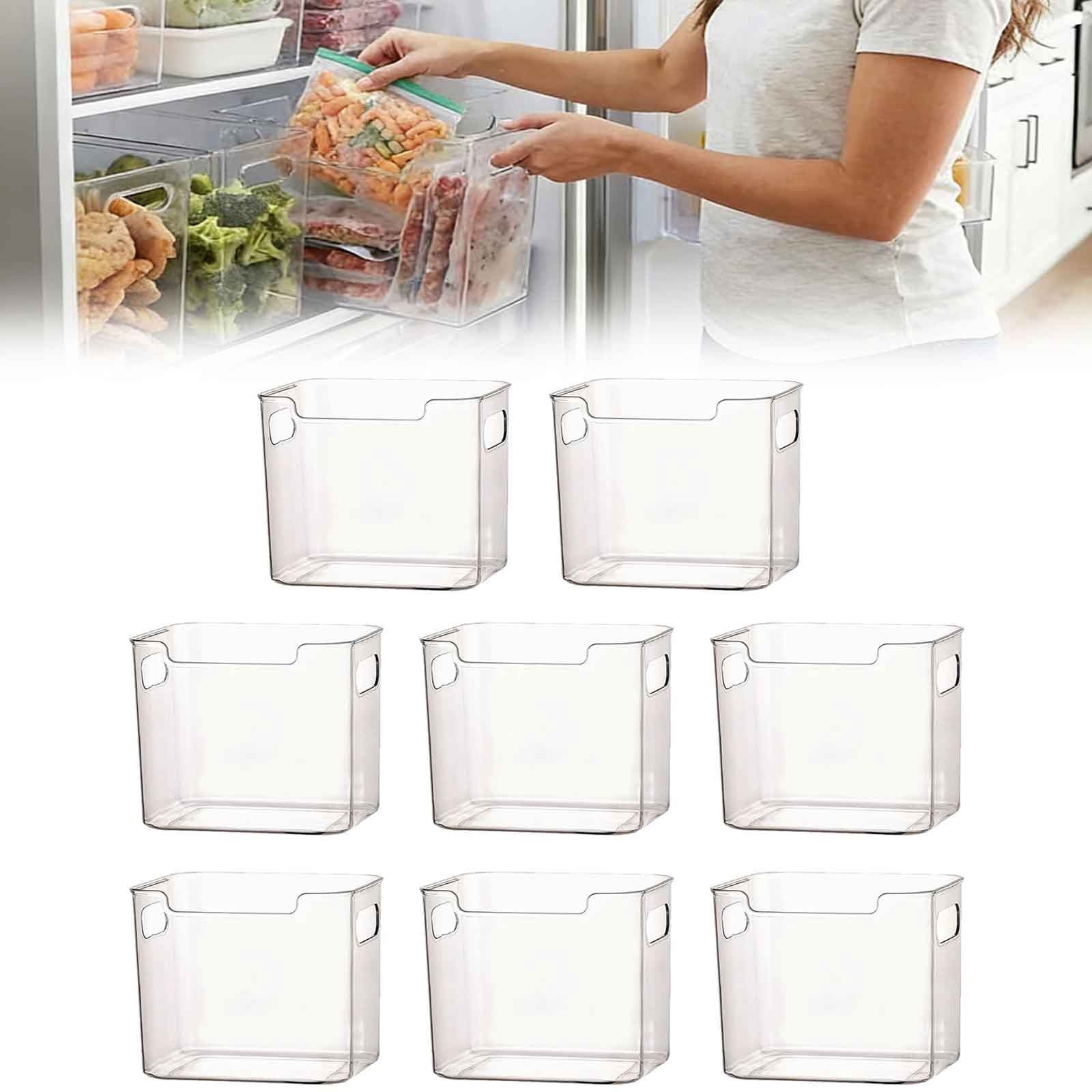 Freezer Storage Bins 4 Pack Clear Plastic Organizer • Stackable ...