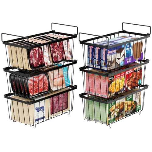 Freezer Storage Bins - 6 Pack Small Stackable Deep Freezer Organizer ...