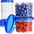 Mishitina Freezer Storage Containers, 6 Pack 16 oz, Airtight Plastic ...