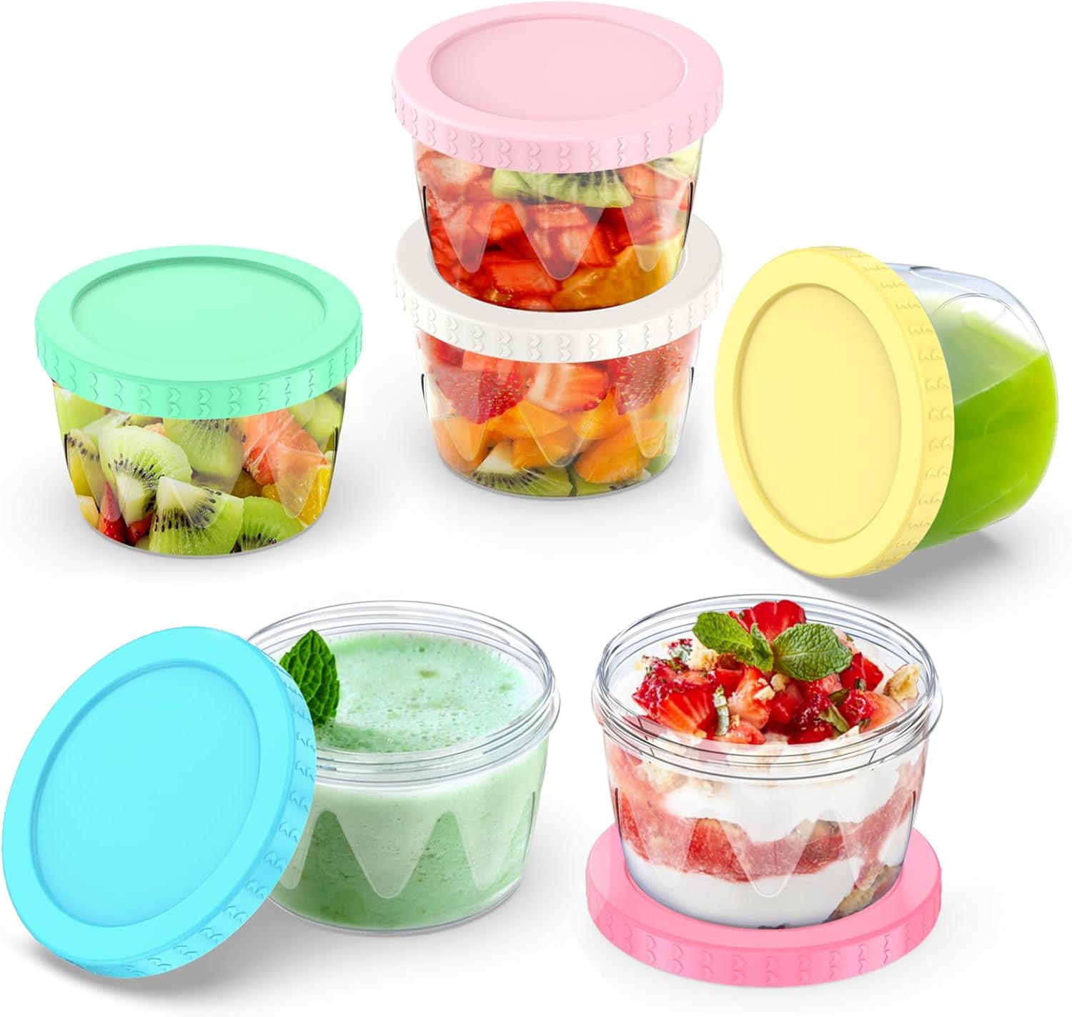Freezer Storage Containers [ INNOVATIVE DESIGN] 6 -16 Oz Indicates Easy ...