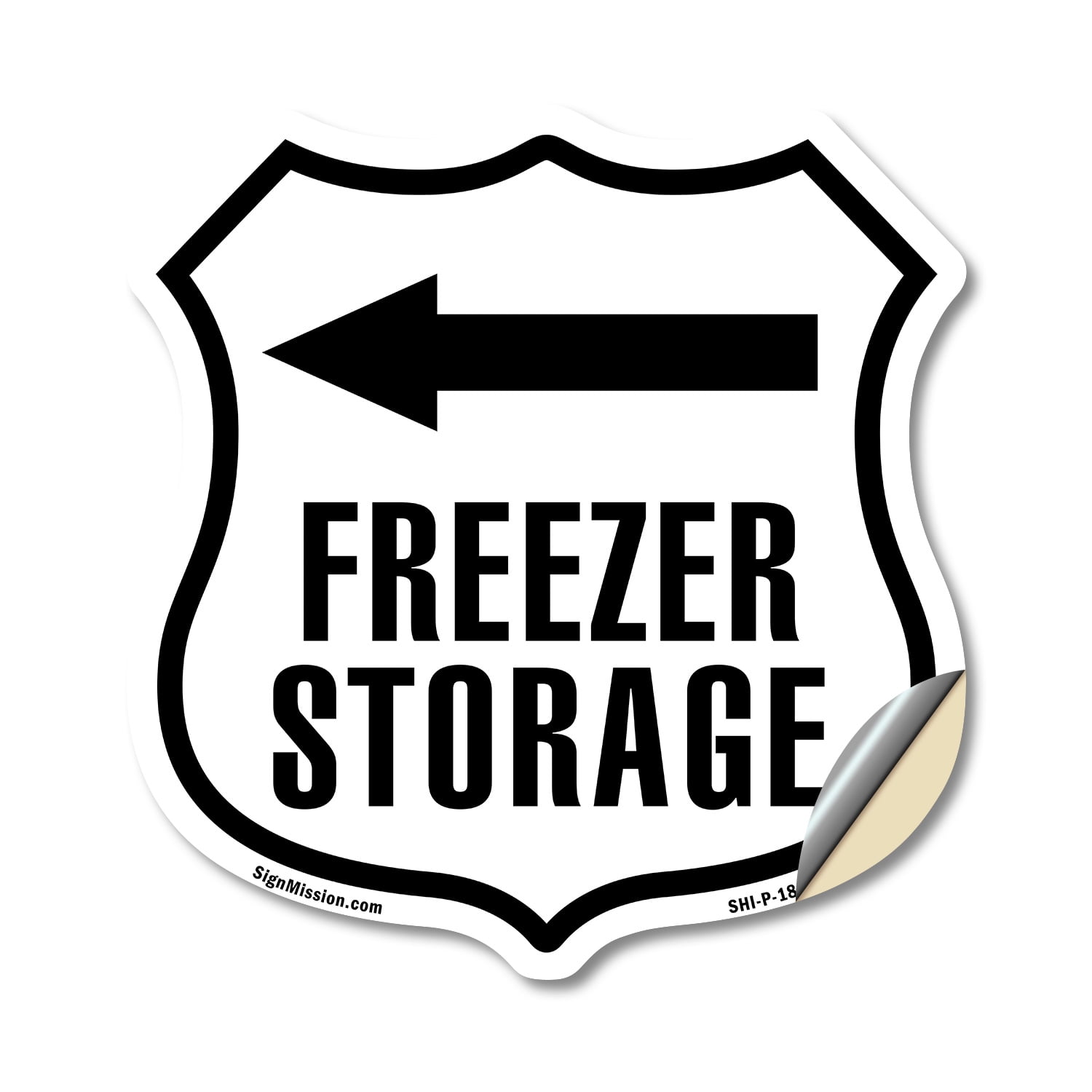 Freezer Storage Left 18 inch X 18 inch Shield Shaped Heavy Duty 3.2 mil ...