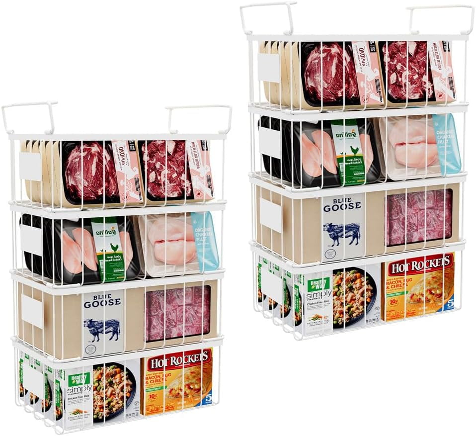 Freezer Storage Organize Baskets - 8 Pack Stackable Deep Freezer ...