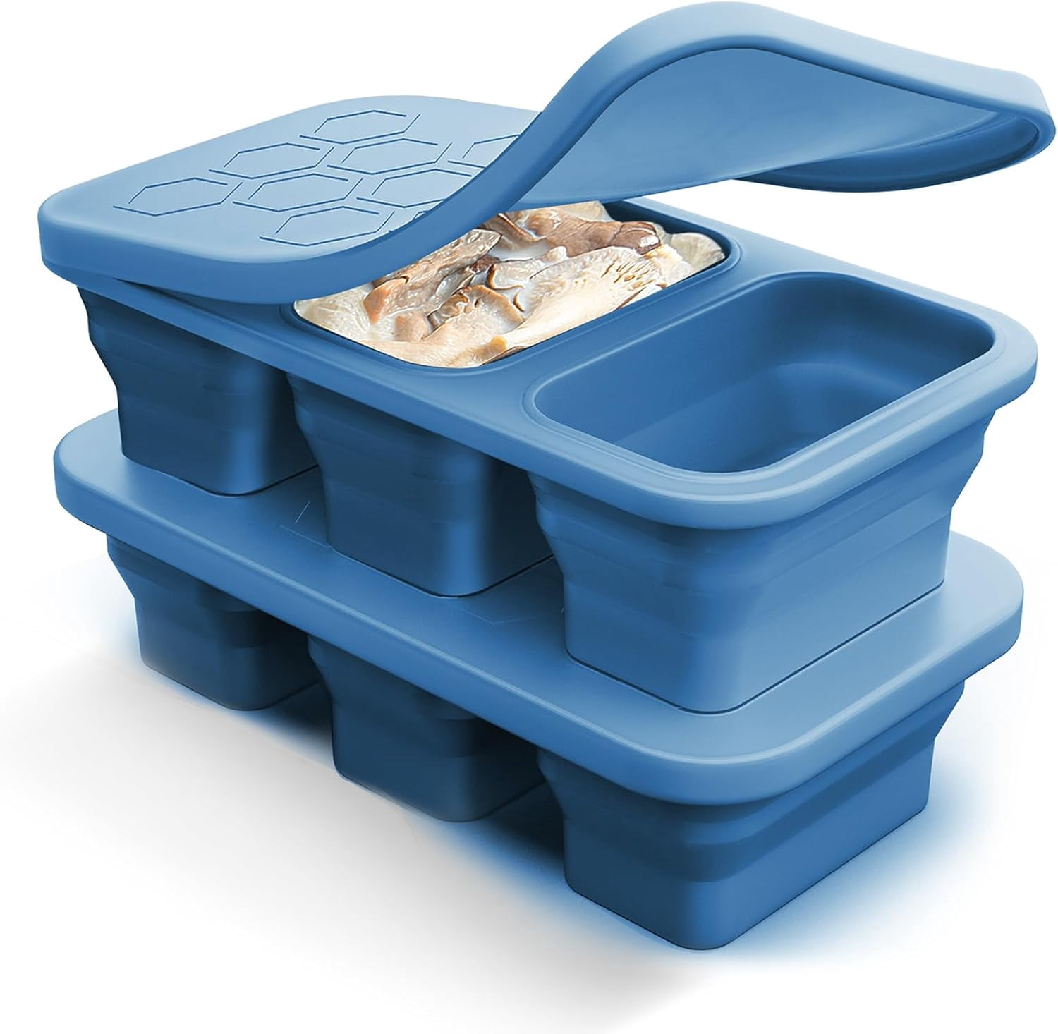 Freezer Trays with Lid, Stackable 1 Cup Soup Freezer Molds, Easy to Use ...